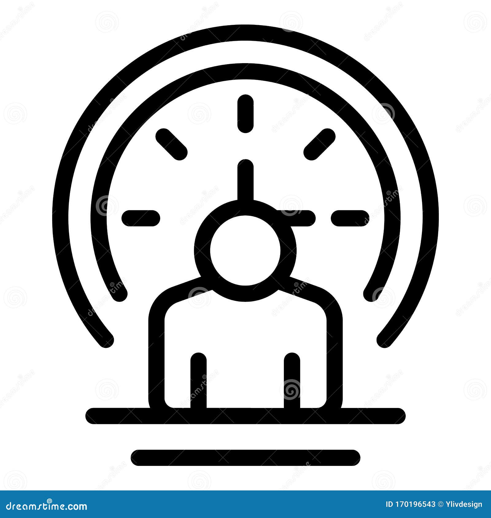 Work Time Icon, Outline Style Stock Vector - Illustration of finance ...