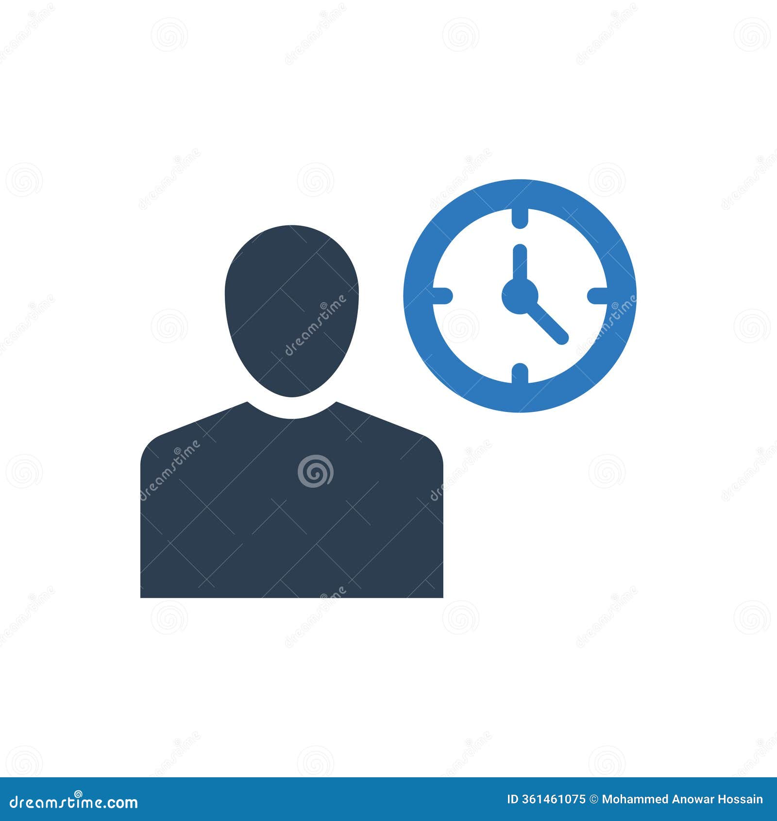 Work Time Icon - Work Timetable Icon Stock Illustration - Illustration ...