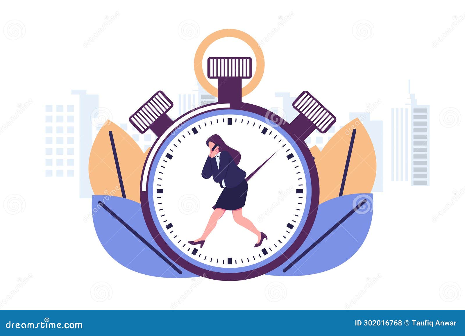 Work Time Management Concept, Quick Response, People Rush To Do ...