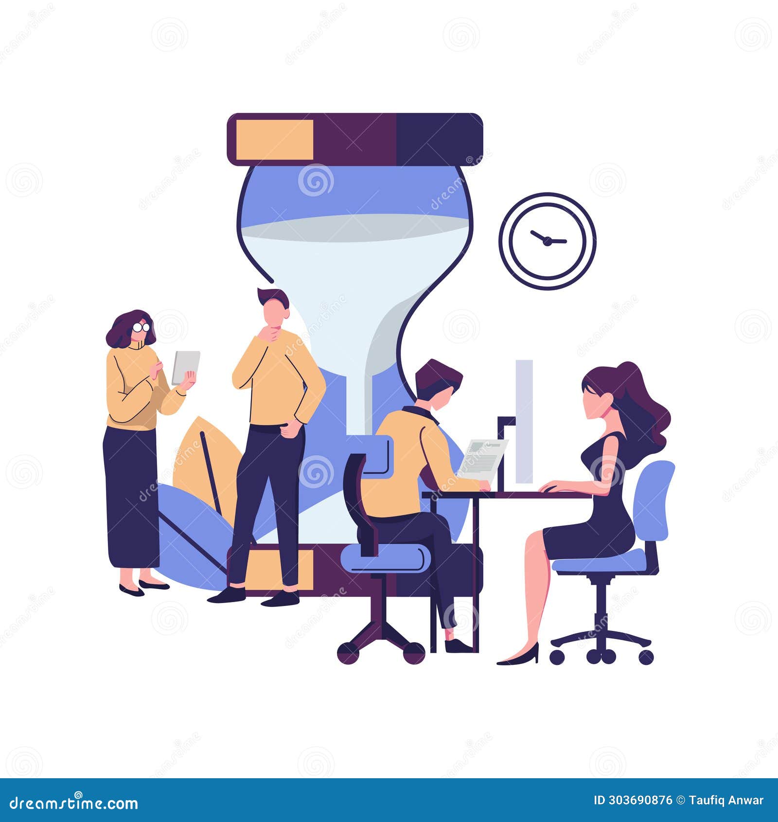 Work Time Management Concept, Quick Response, People Working on Time ...