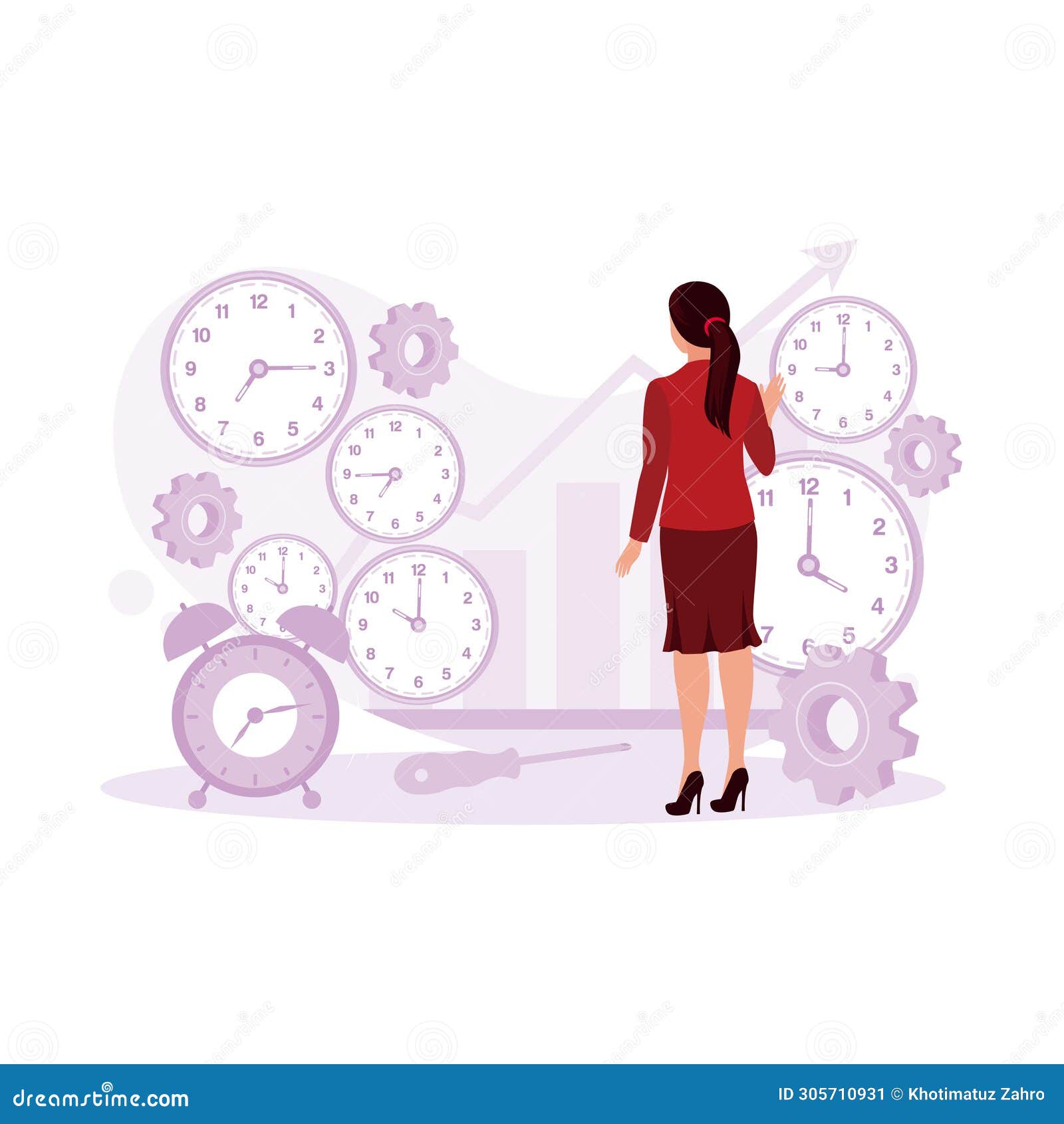 Work Time Management Process, Busy Work Time, Time Management Concept ...