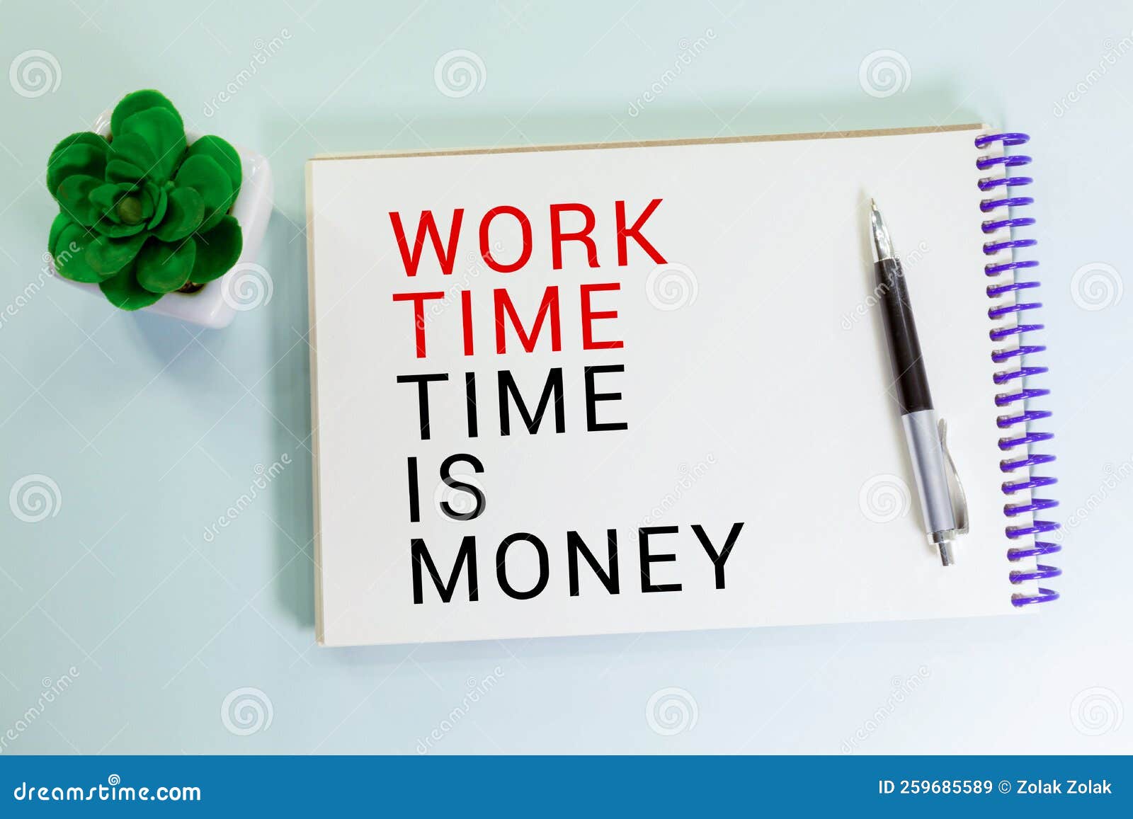 Work Time Time is Money, Business Concept Stock Image - Image of ...