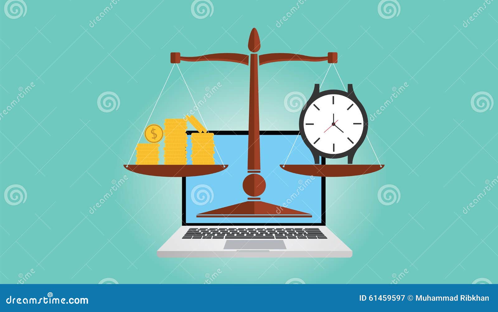 Work by Time Rate Calculation Stock Vector - Illustration of making ...