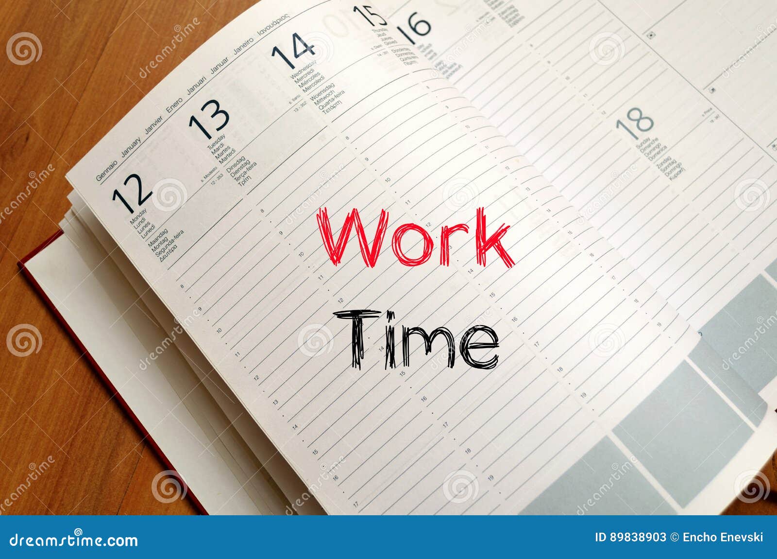 Work Time Text Concept on Notebook Stock Image - Image of motivate ...