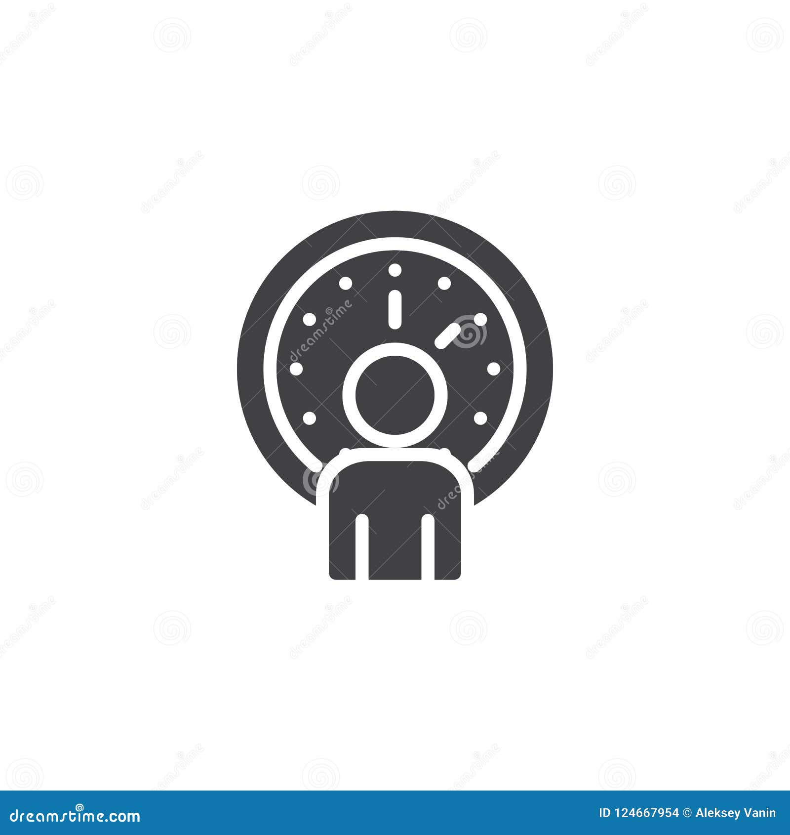 Work Time vector icon stock vector. Illustration of clock - 124667954