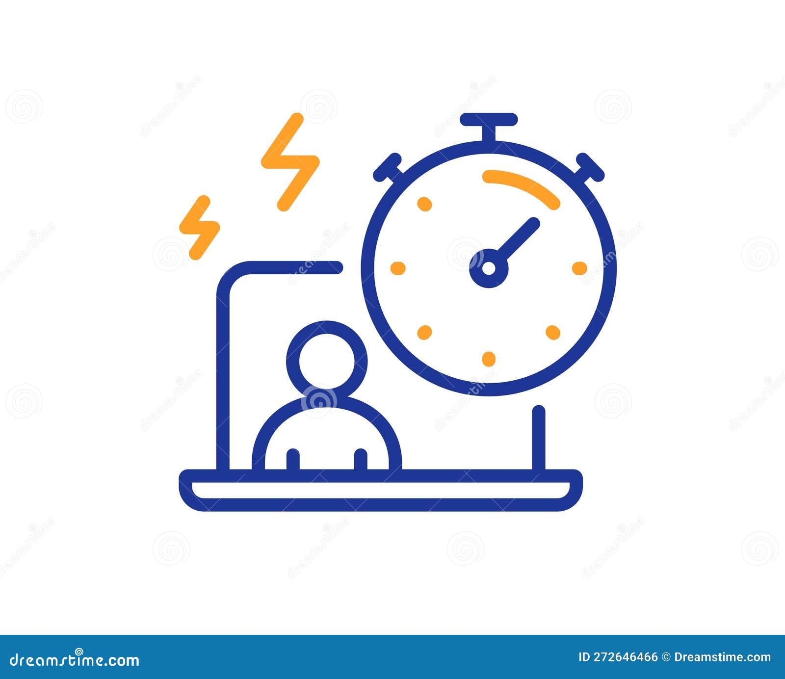 Work Timer Line Icon. Task Stopwatch Time Sign. Vector Stock Vector ...
