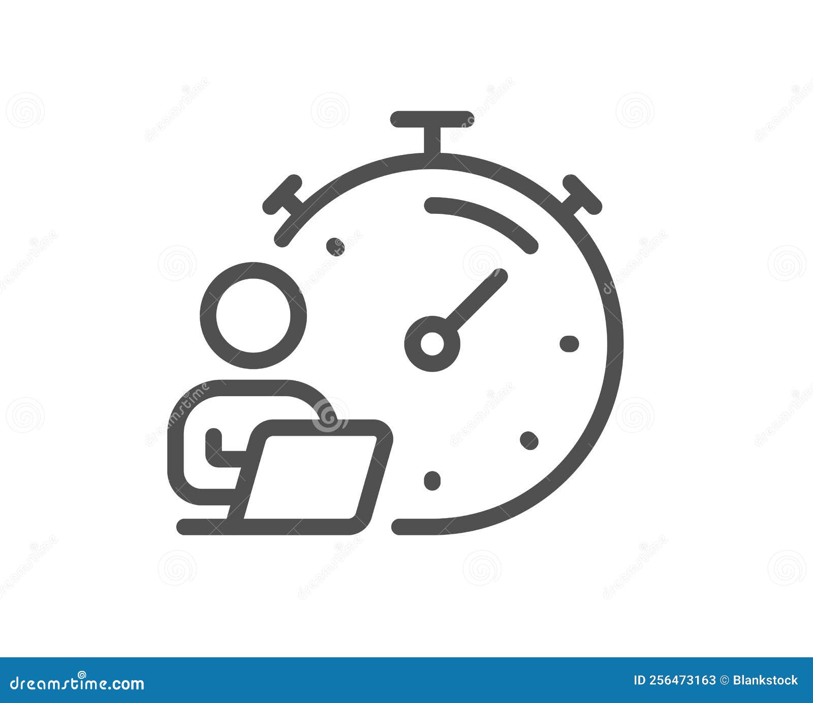 Work Timer Line Icon. Task Stopwatch Time Sign. Vector Stock Vector ...