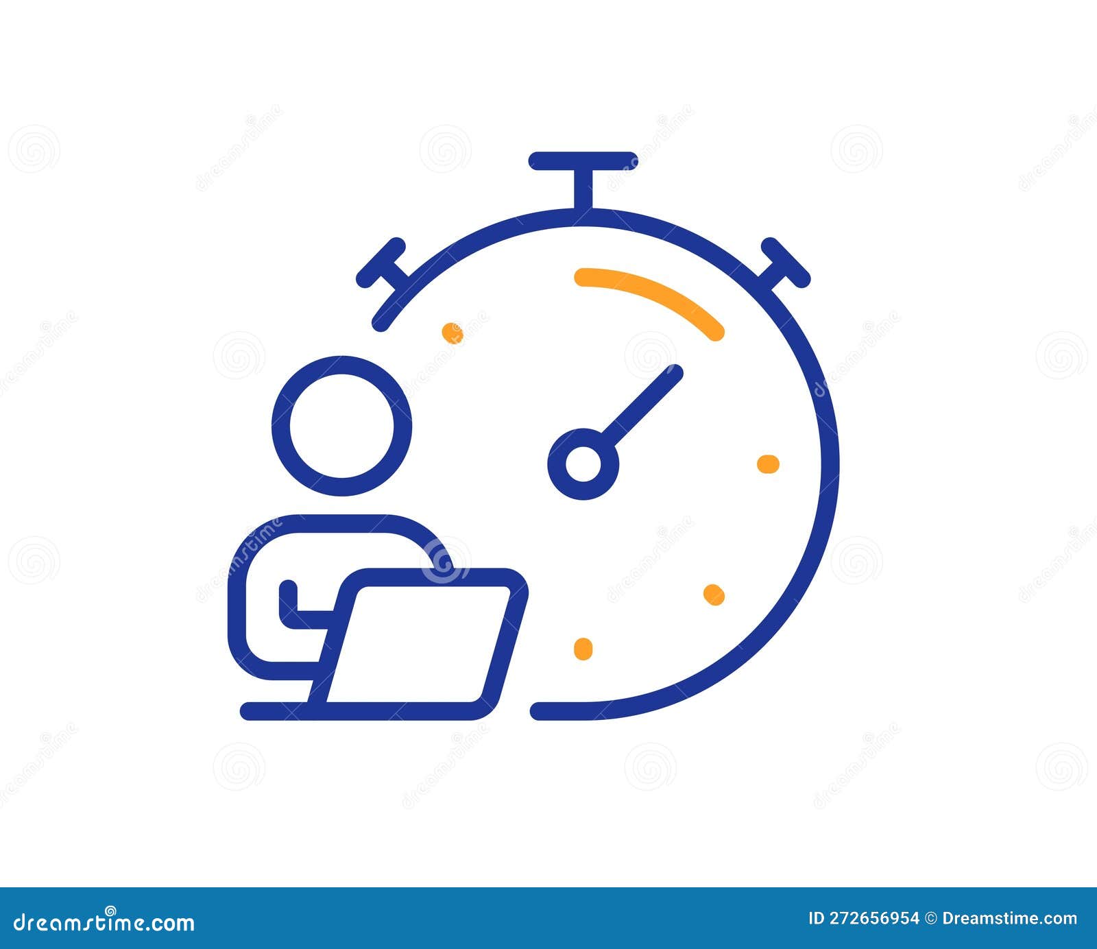 Work Timer Line Icon. Task Stopwatch Time Sign. Vector Stock Vector ...