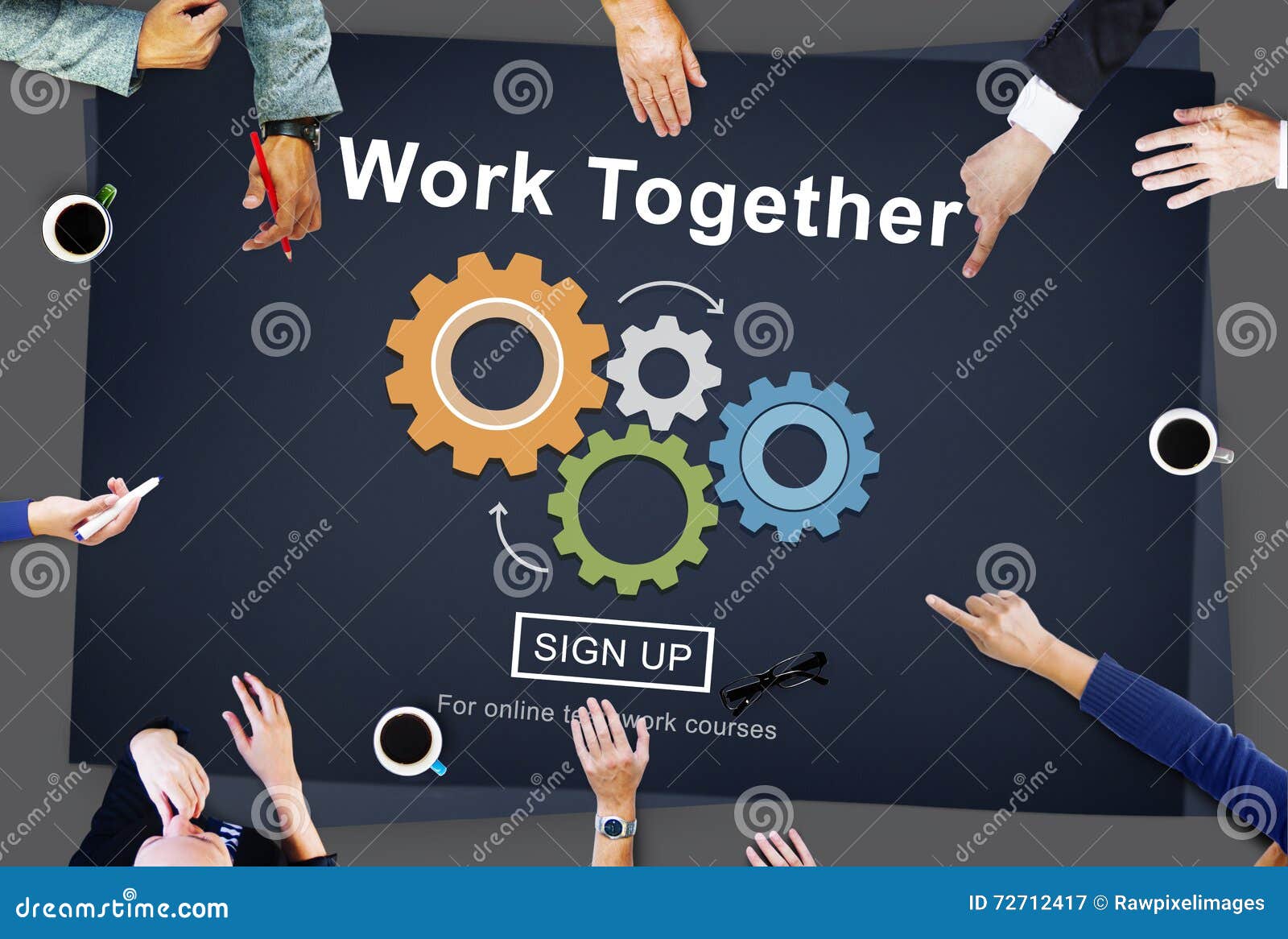 Work Together Teamwork Collaboration Union Unity Concept Stock Image ...
