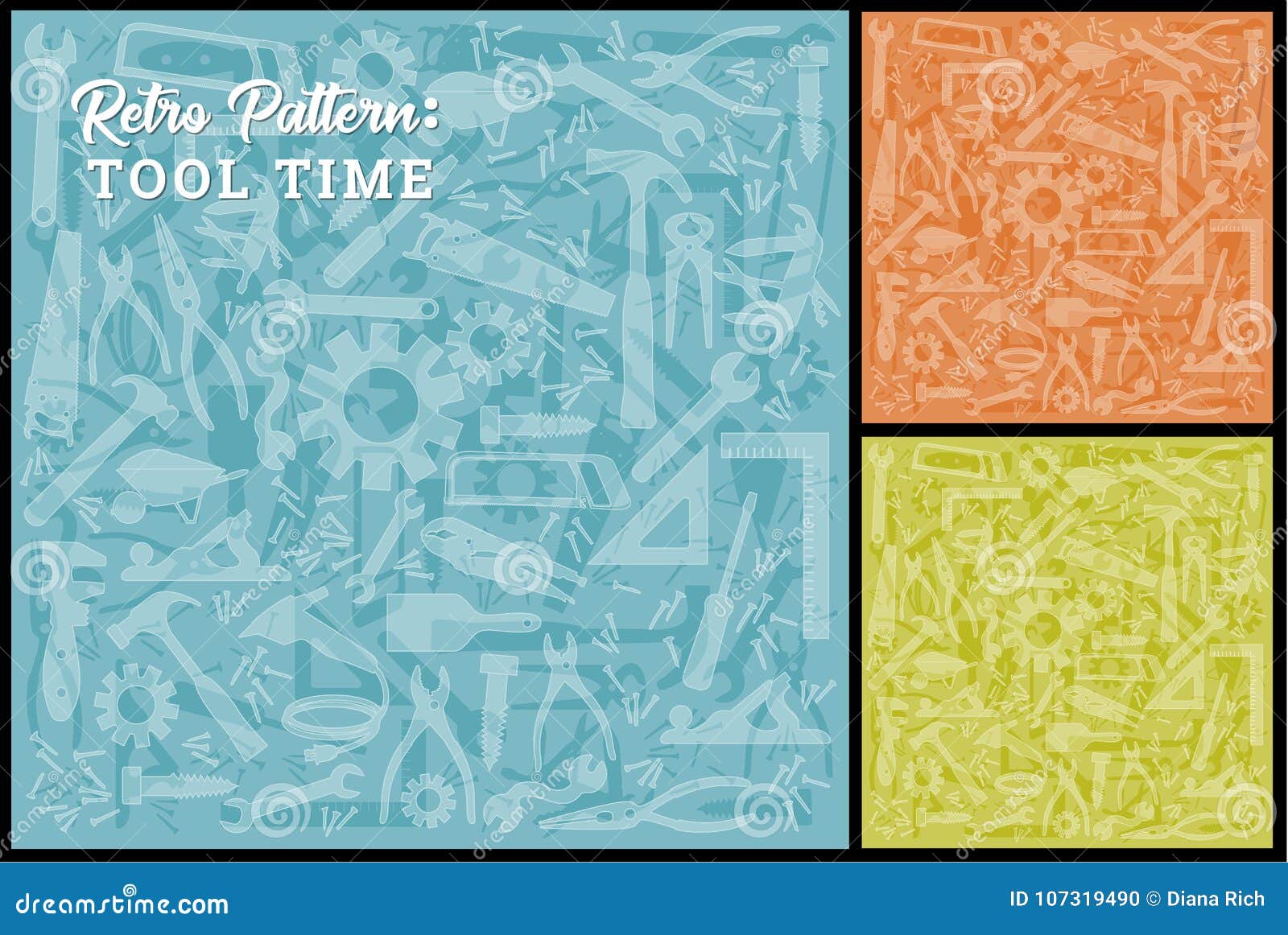 Work Tool Background in 3 Colors Stock Vector - Illustration of element ...