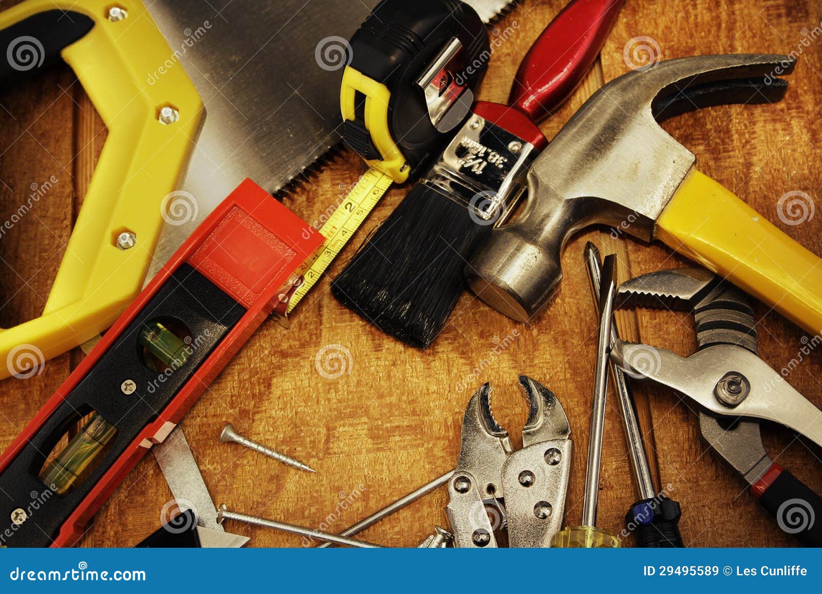 Work tools stock image. Image of nails, macro, level - 29495589