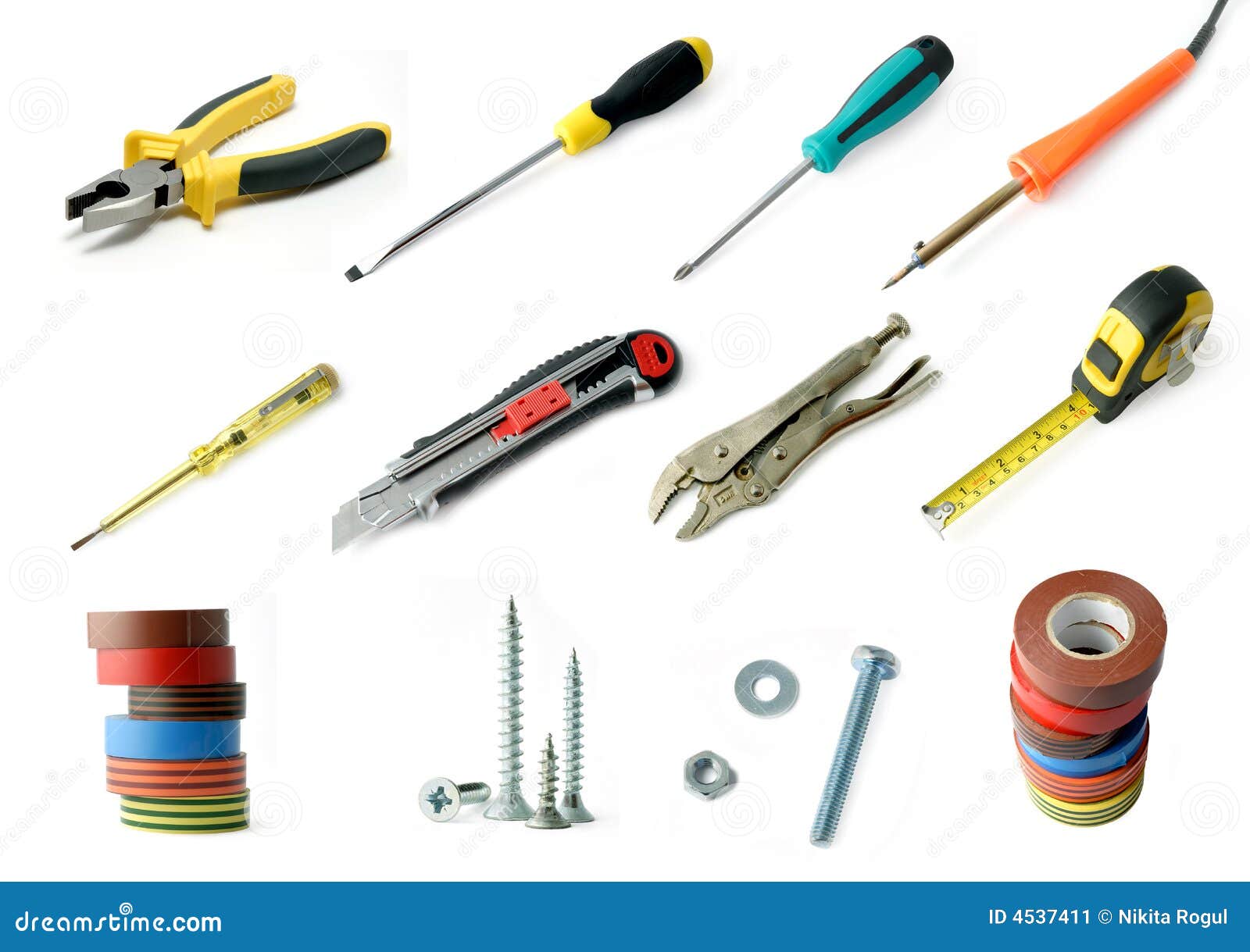 Work tools stock image. Image of pliers, small, electric - 4537411