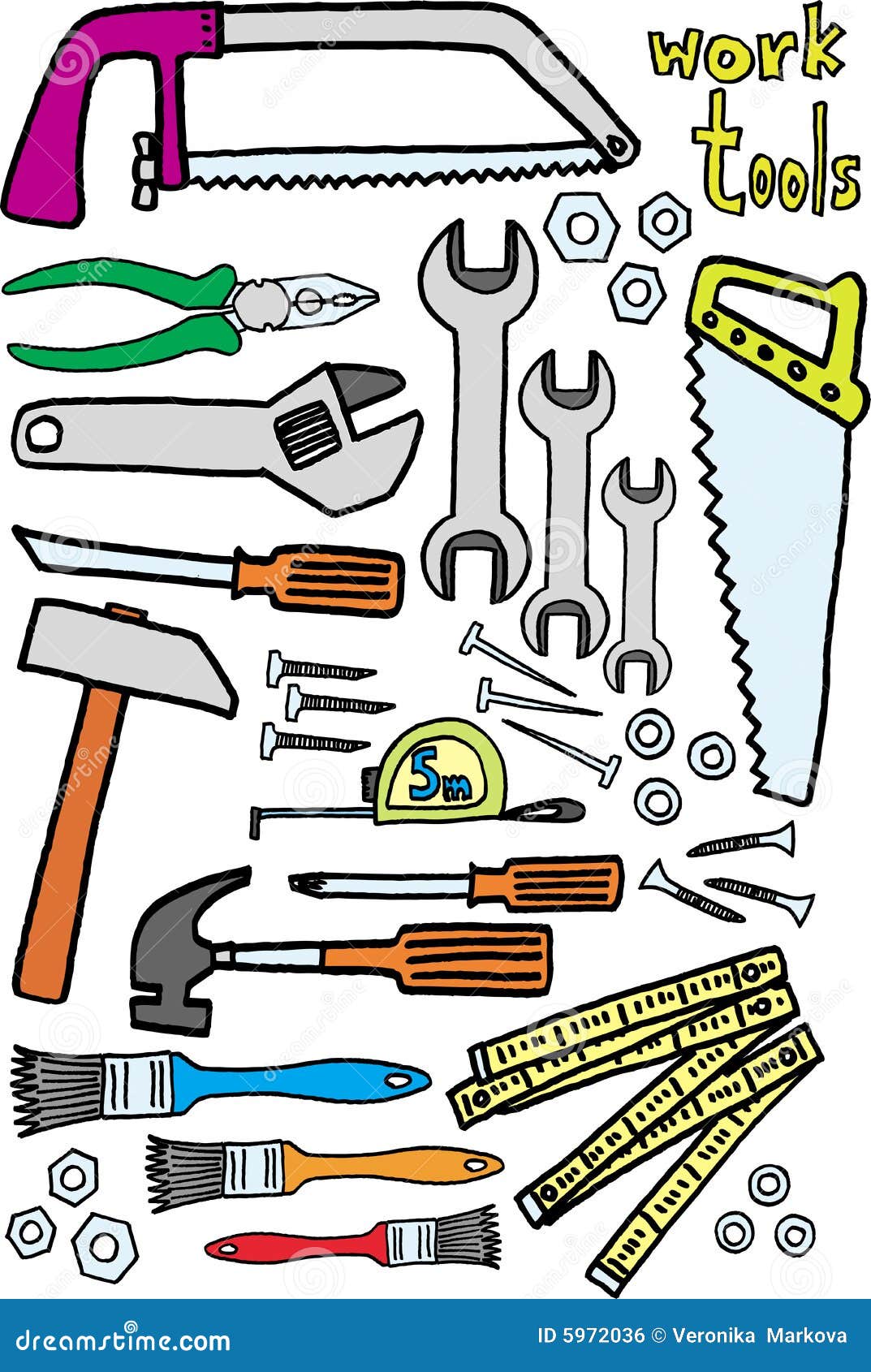 Work Tools Cartoon Vector | CartoonDealer.com #10771339