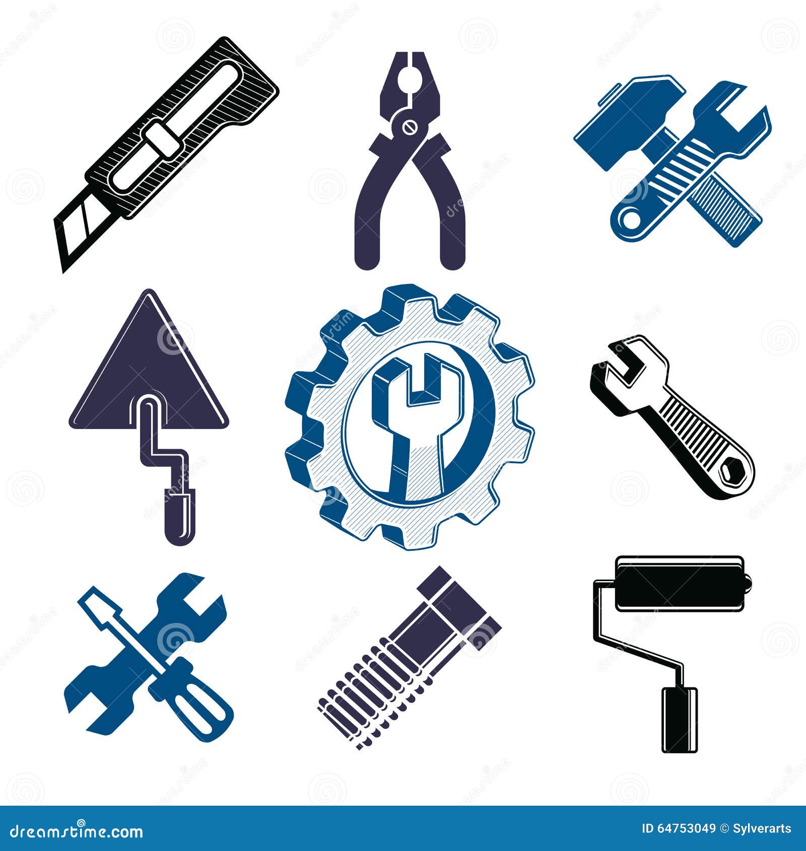 Work Tools Collection, Repair Instruments for Manufacturing Stock ...