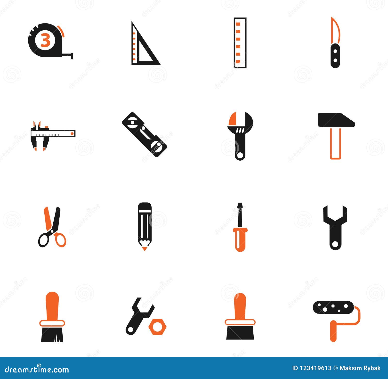 Work tools color icon set stock vector. Illustration of symbol - 123419613
