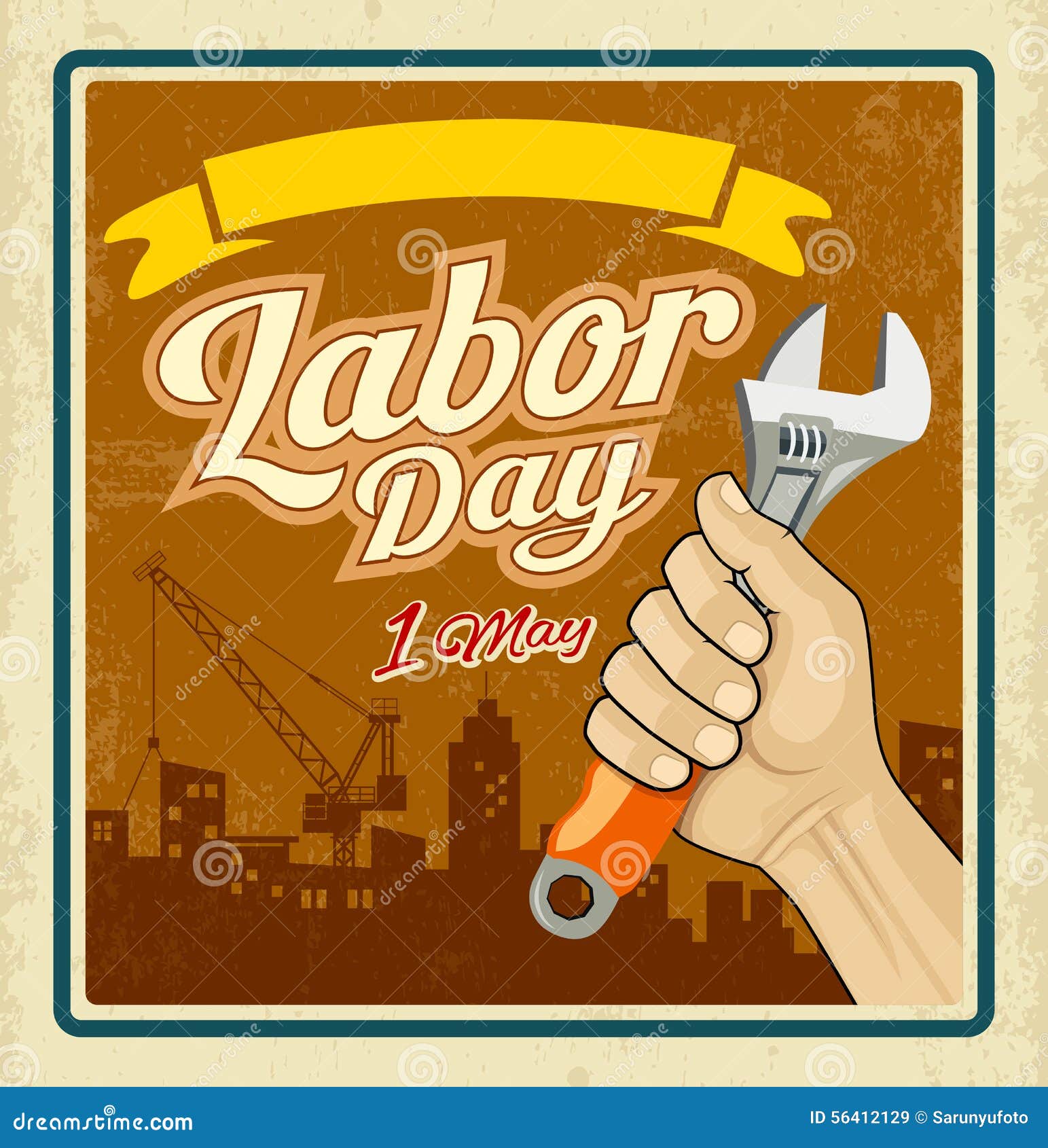 Work Tools Construction in Human Hand Labor Day Stock Vector ...
