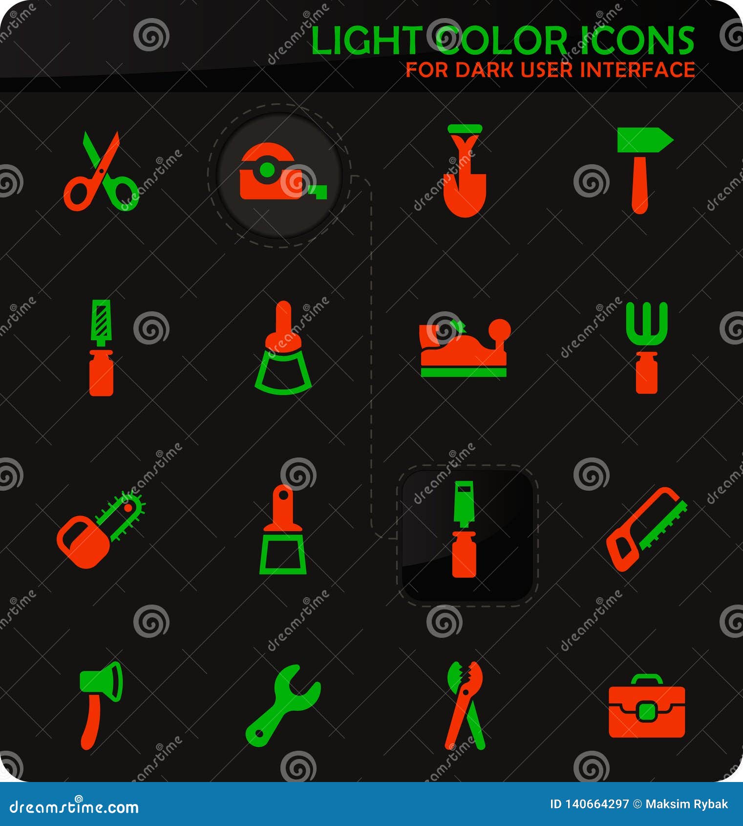 Work tools icons set stock vector. Illustration of american - 140664297