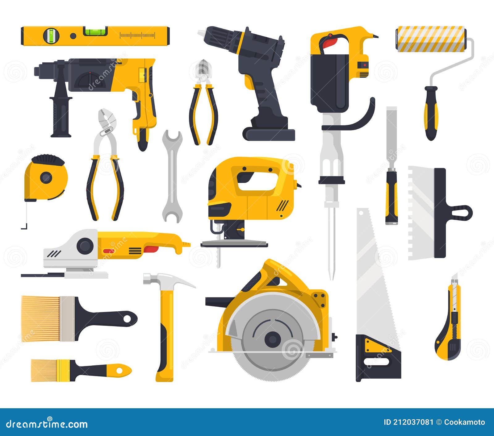 Work Tools Set, Construction, Carpentry, Woodwork Vector Stock Vector ...