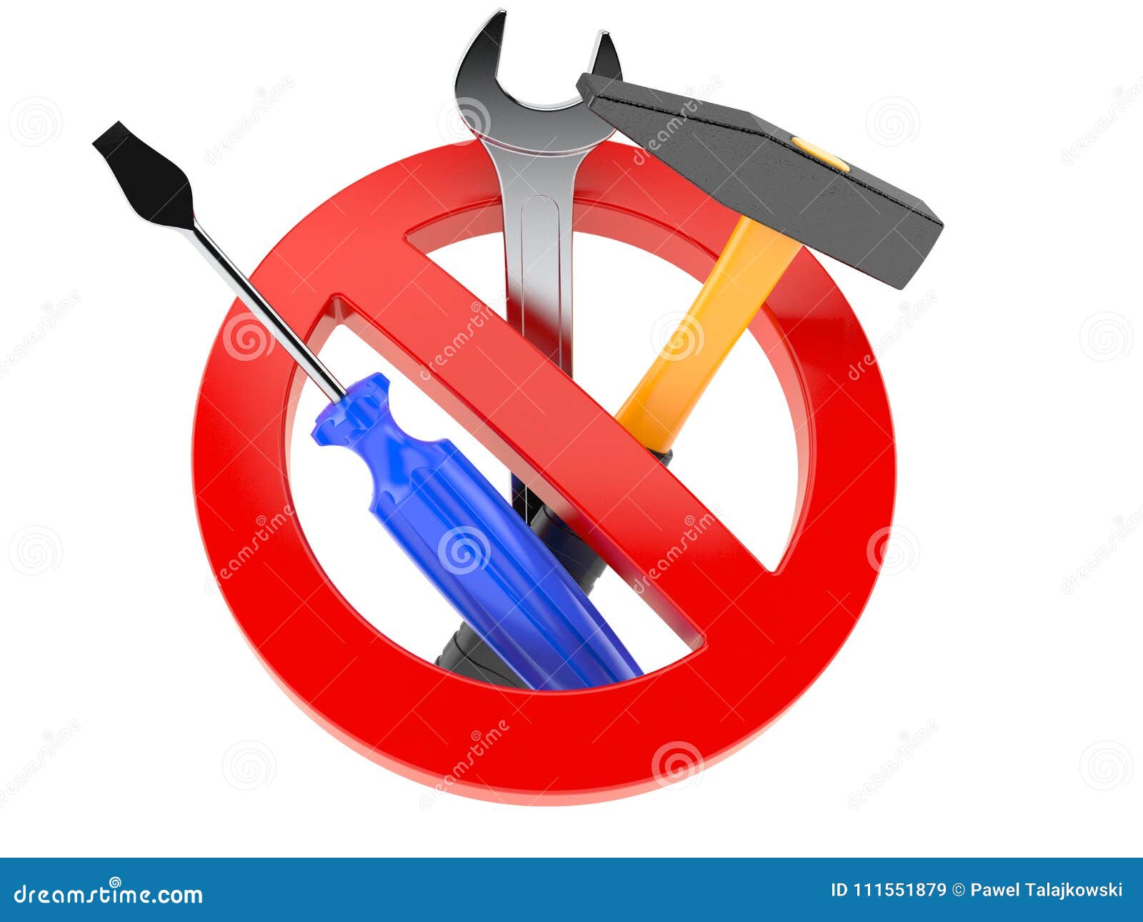 Work Tools with Forbidden Sign Stock Illustration - Illustration of ...