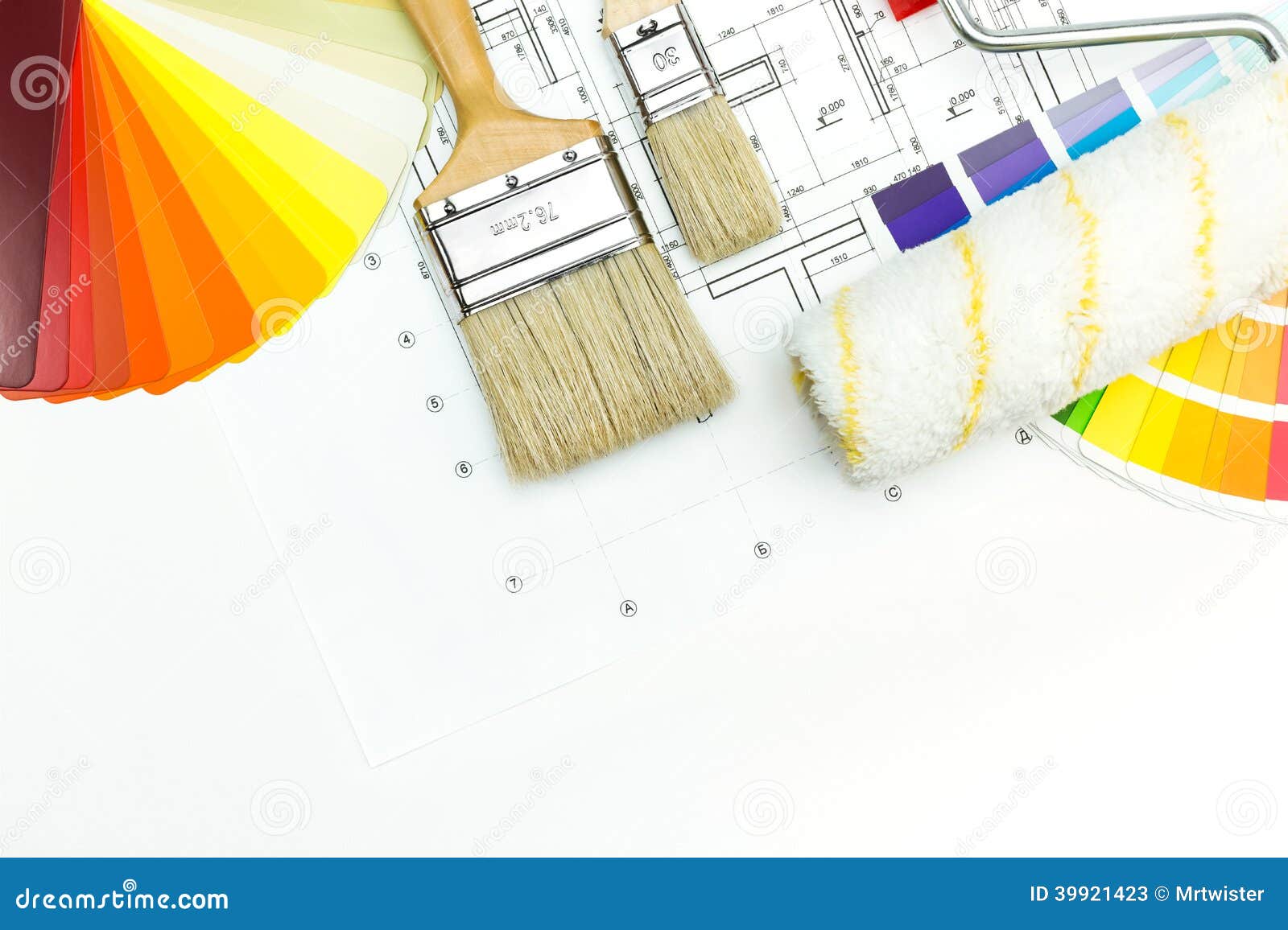 Work Tools of House Painter Stock Image - Image of guide, architectural ...