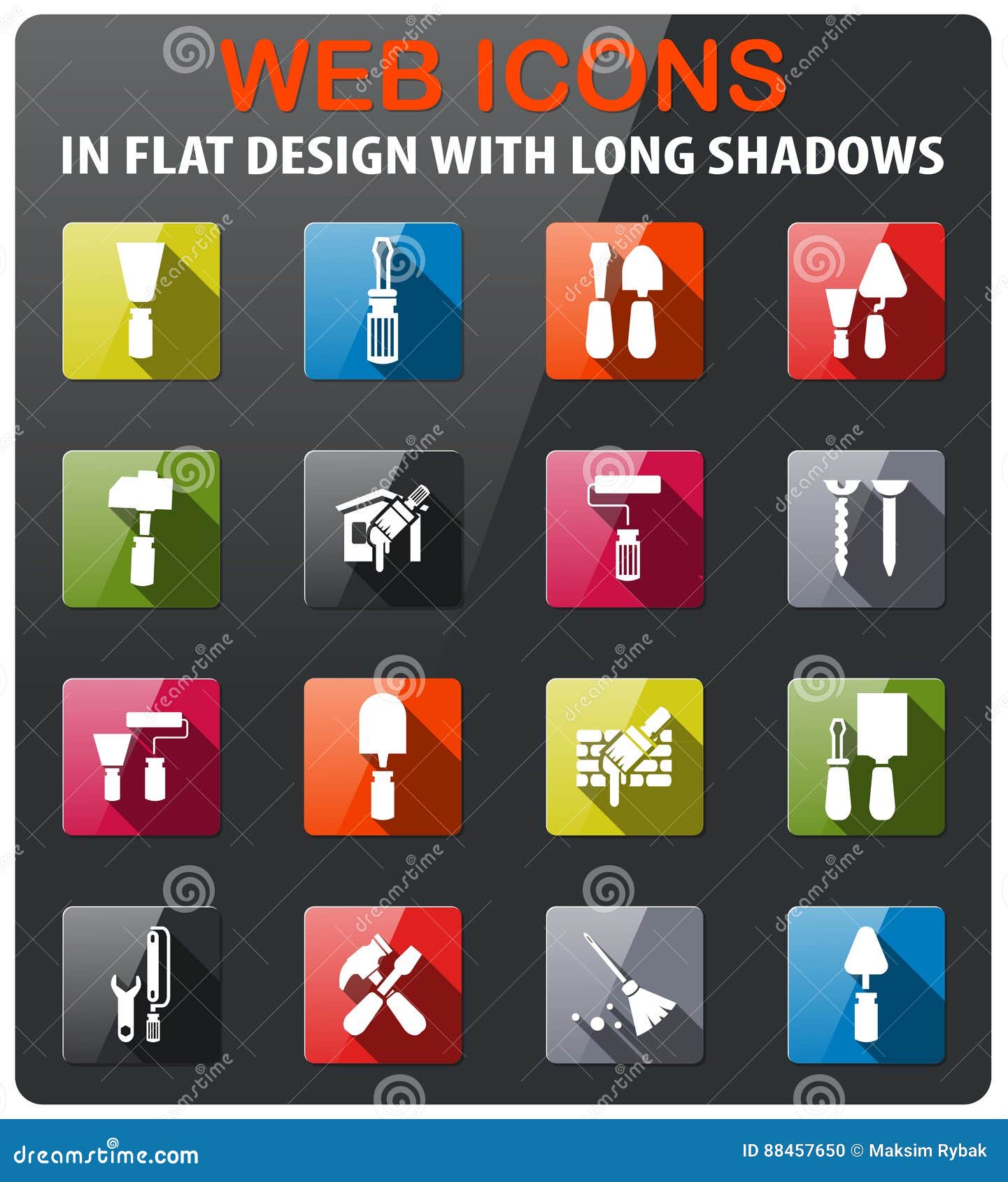 Work tools icon set stock illustration. Illustration of pallet - 88457650