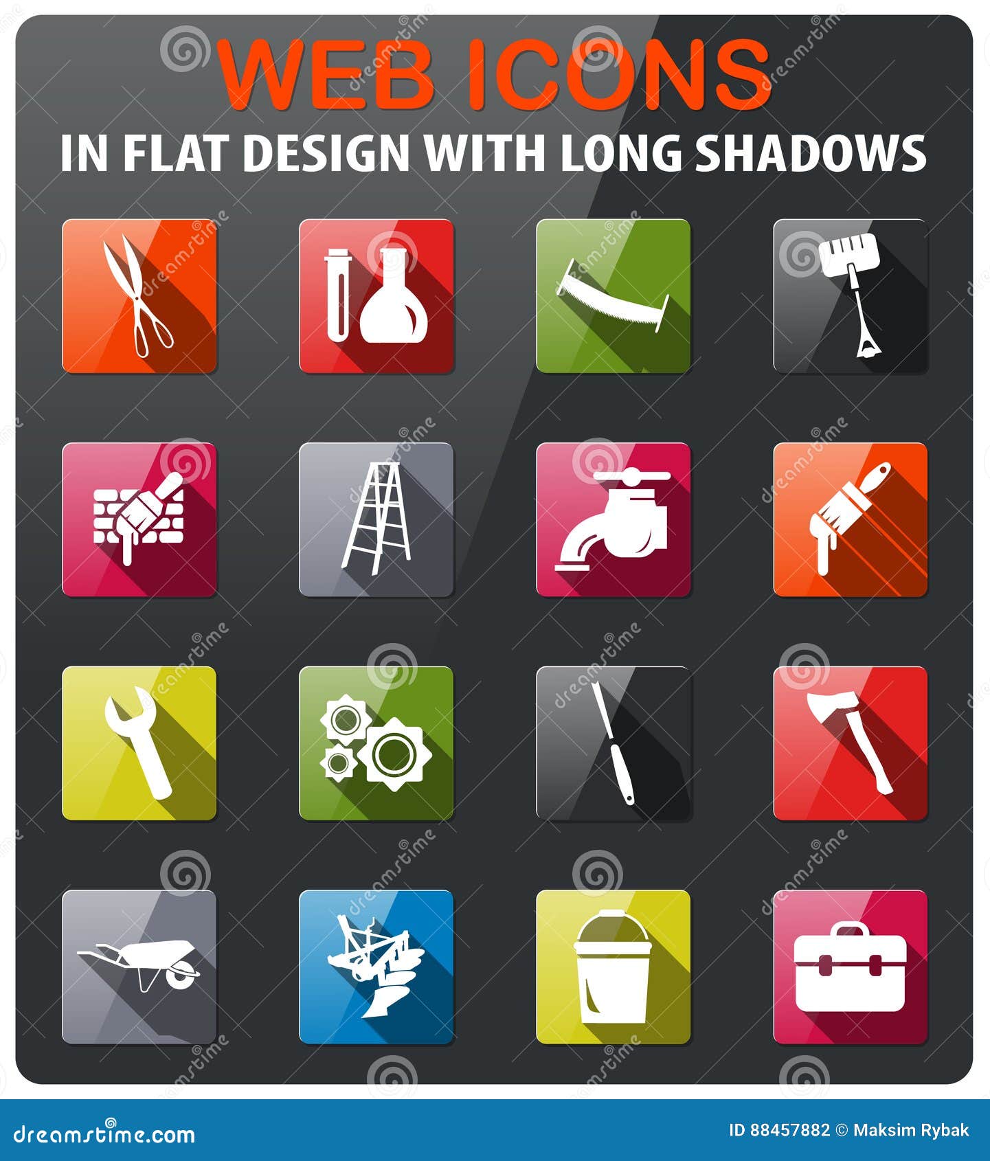 Work tools icon set stock illustration. Illustration of chisel - 88457882