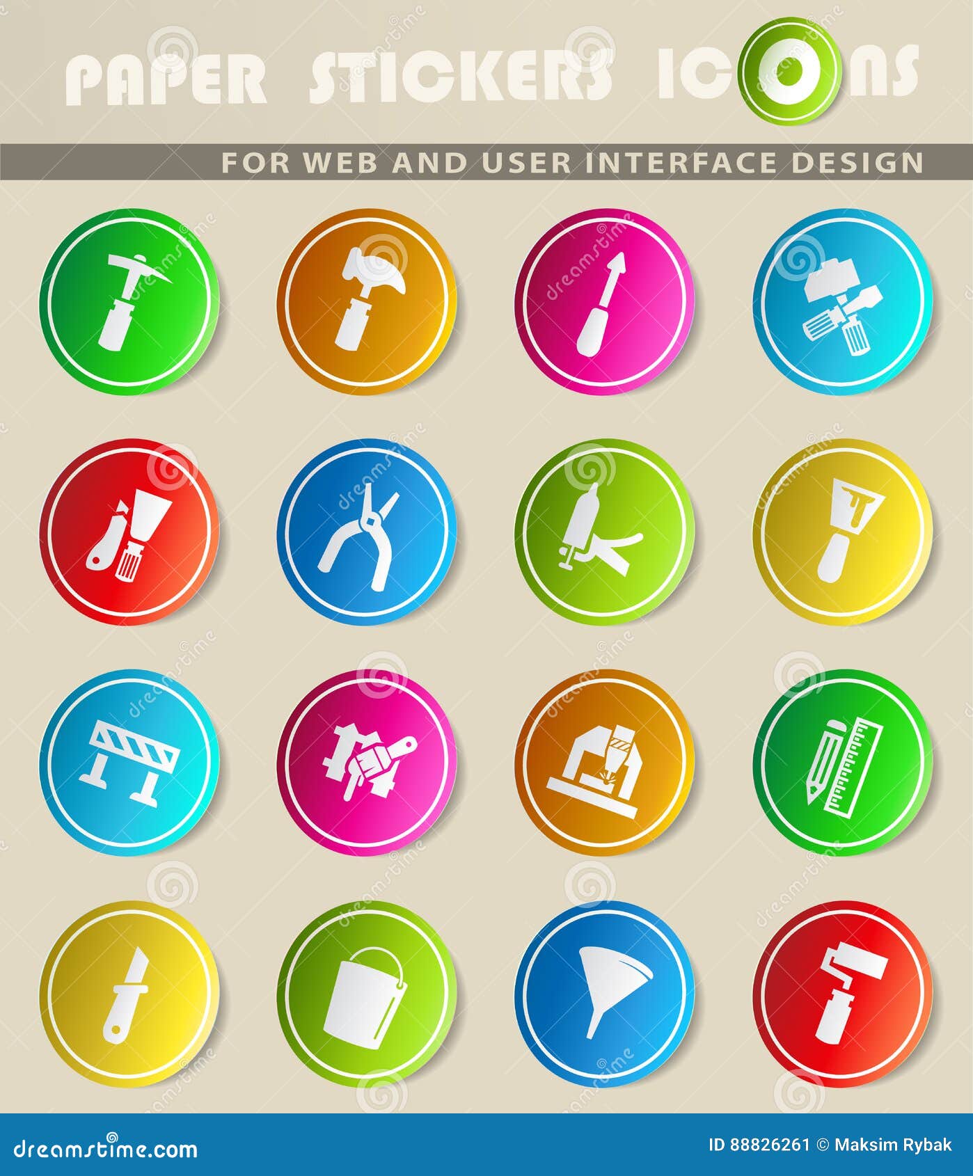 Work tools icon set stock illustration. Illustration of anvil - 88826261