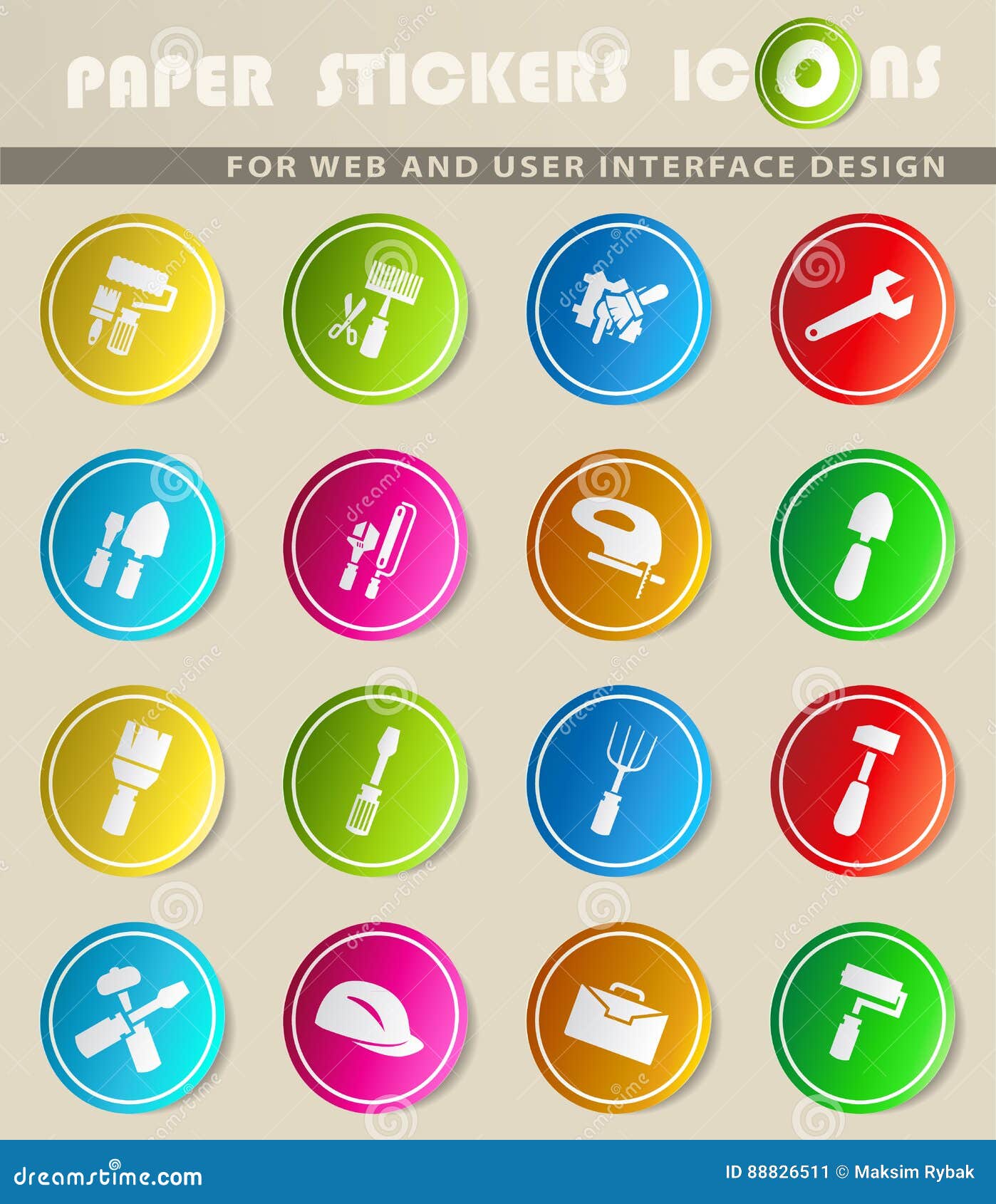 Work tools icon set stock illustration. Illustration of anvil - 88826511