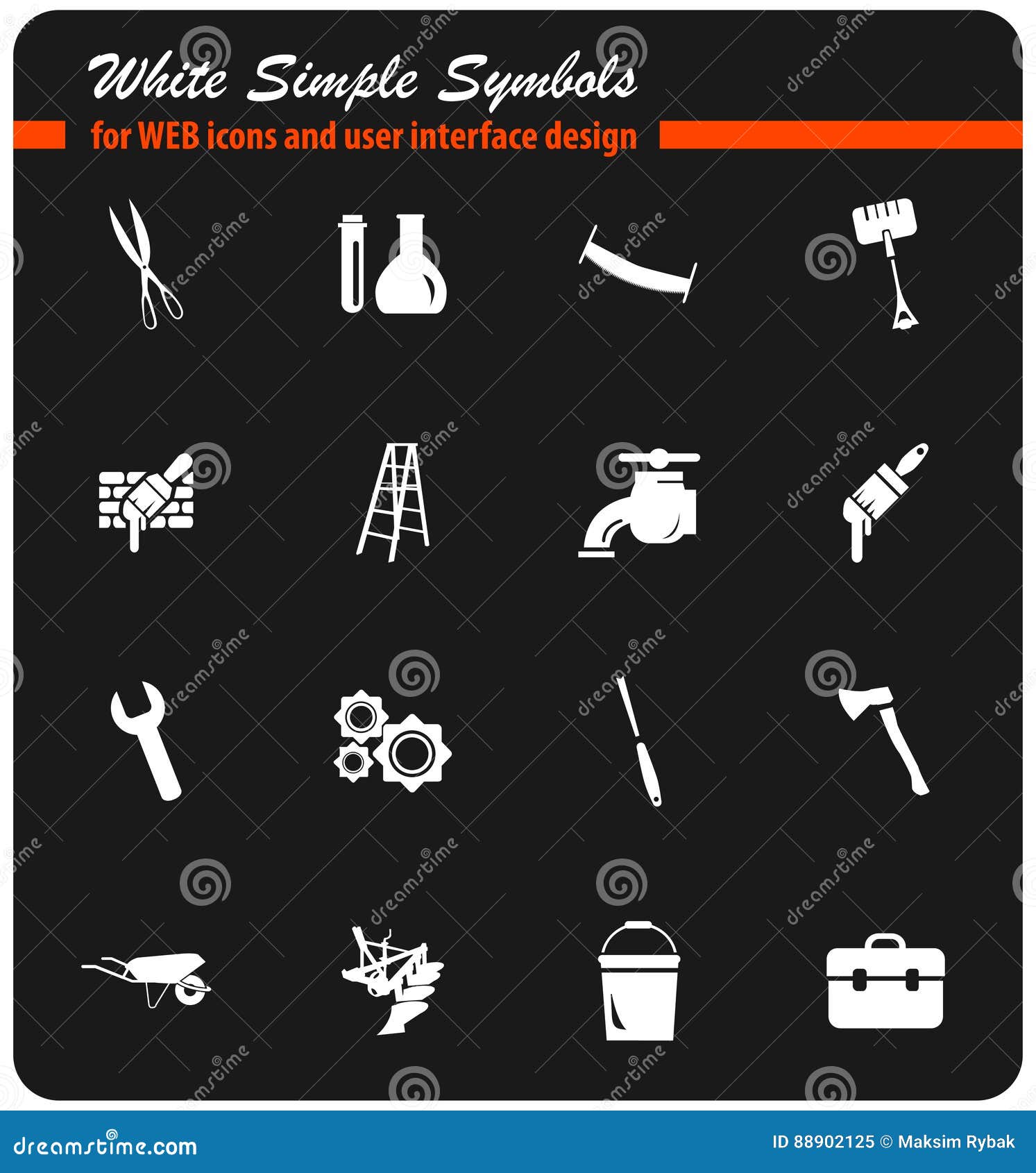 Work tools icon set stock illustration. Illustration of brick - 88902125
