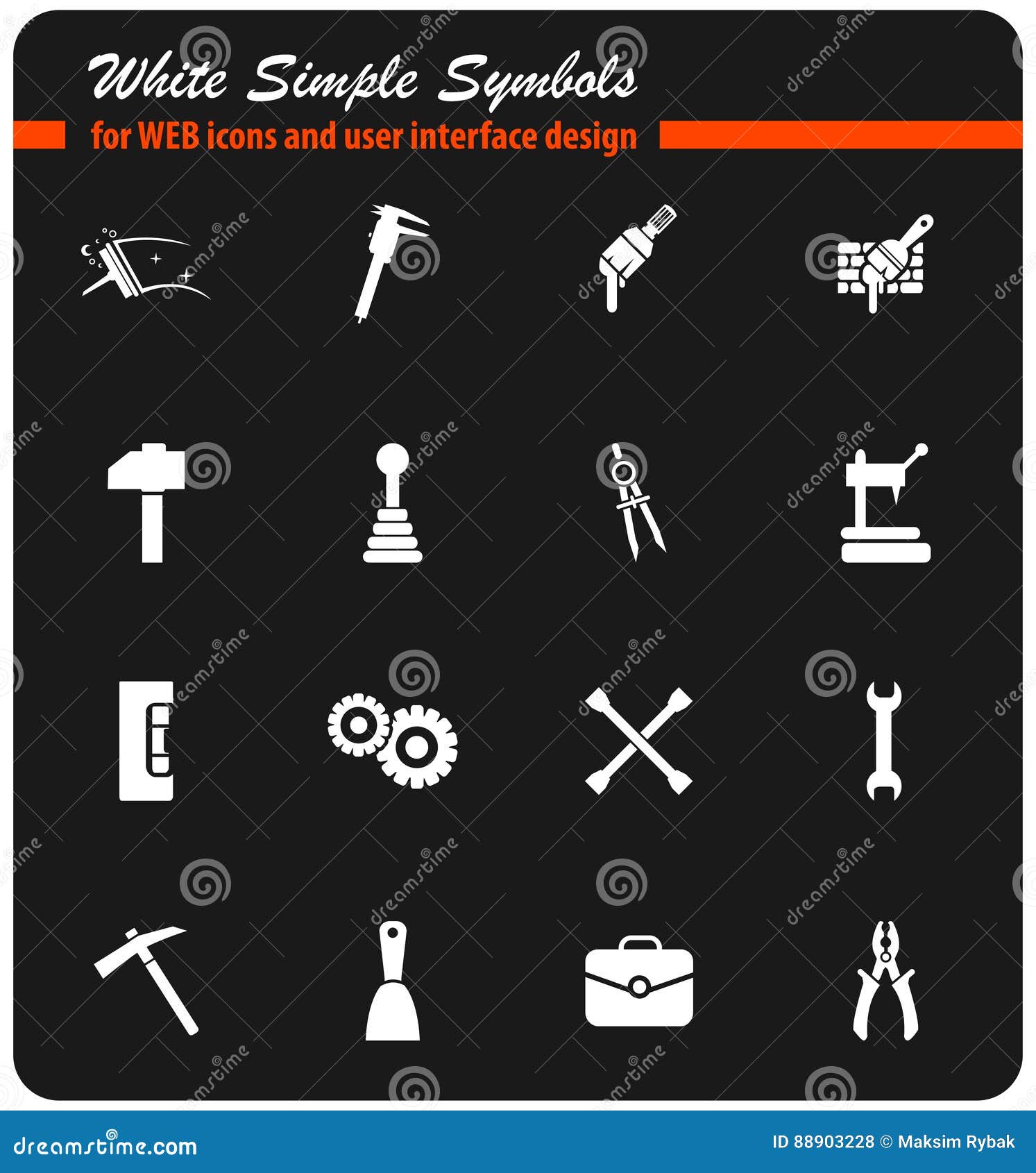 Work tools icon set stock illustration. Illustration of tools - 88903228