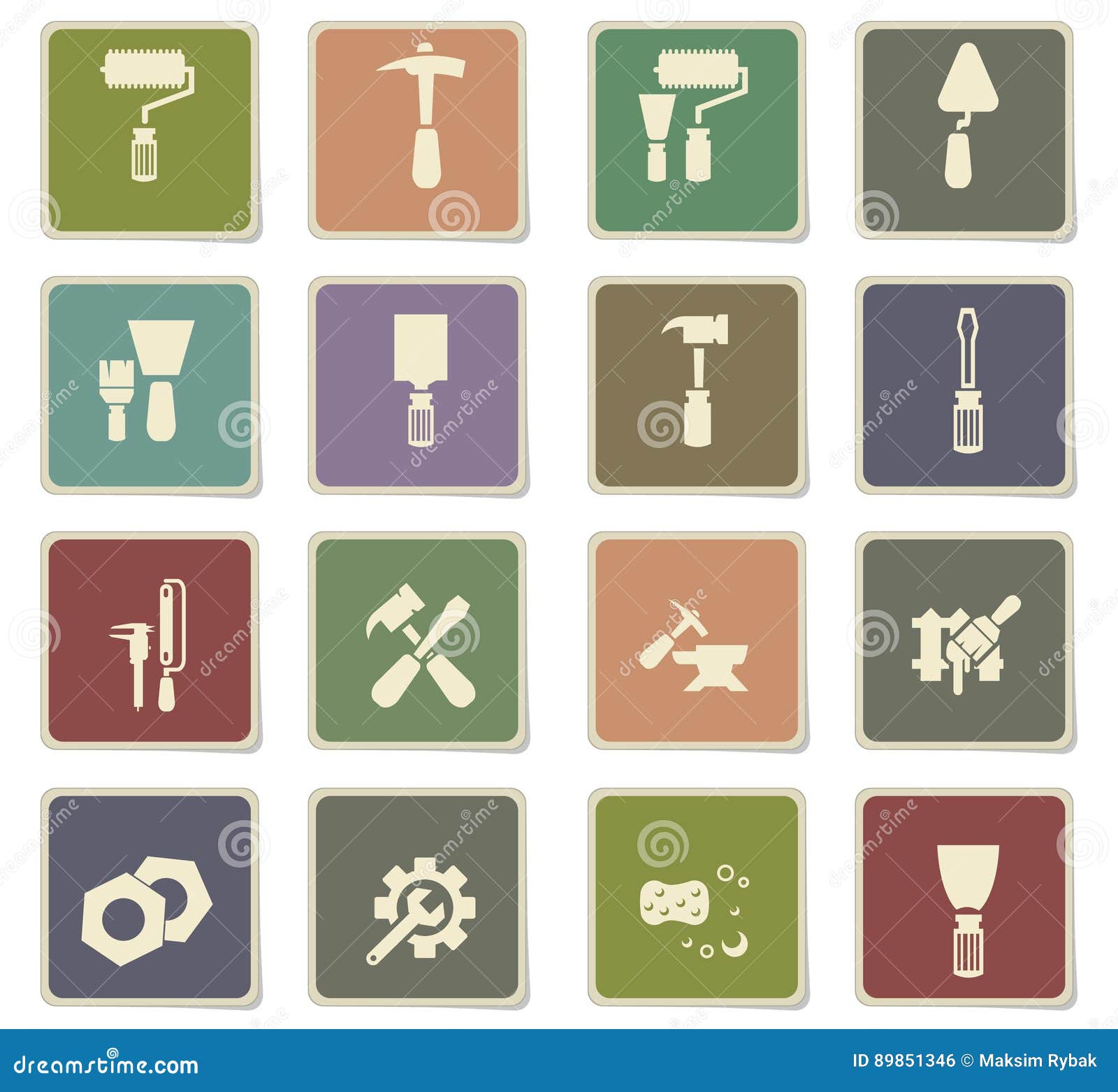 Work tools icon set stock illustration. Illustration of caliper - 89851346