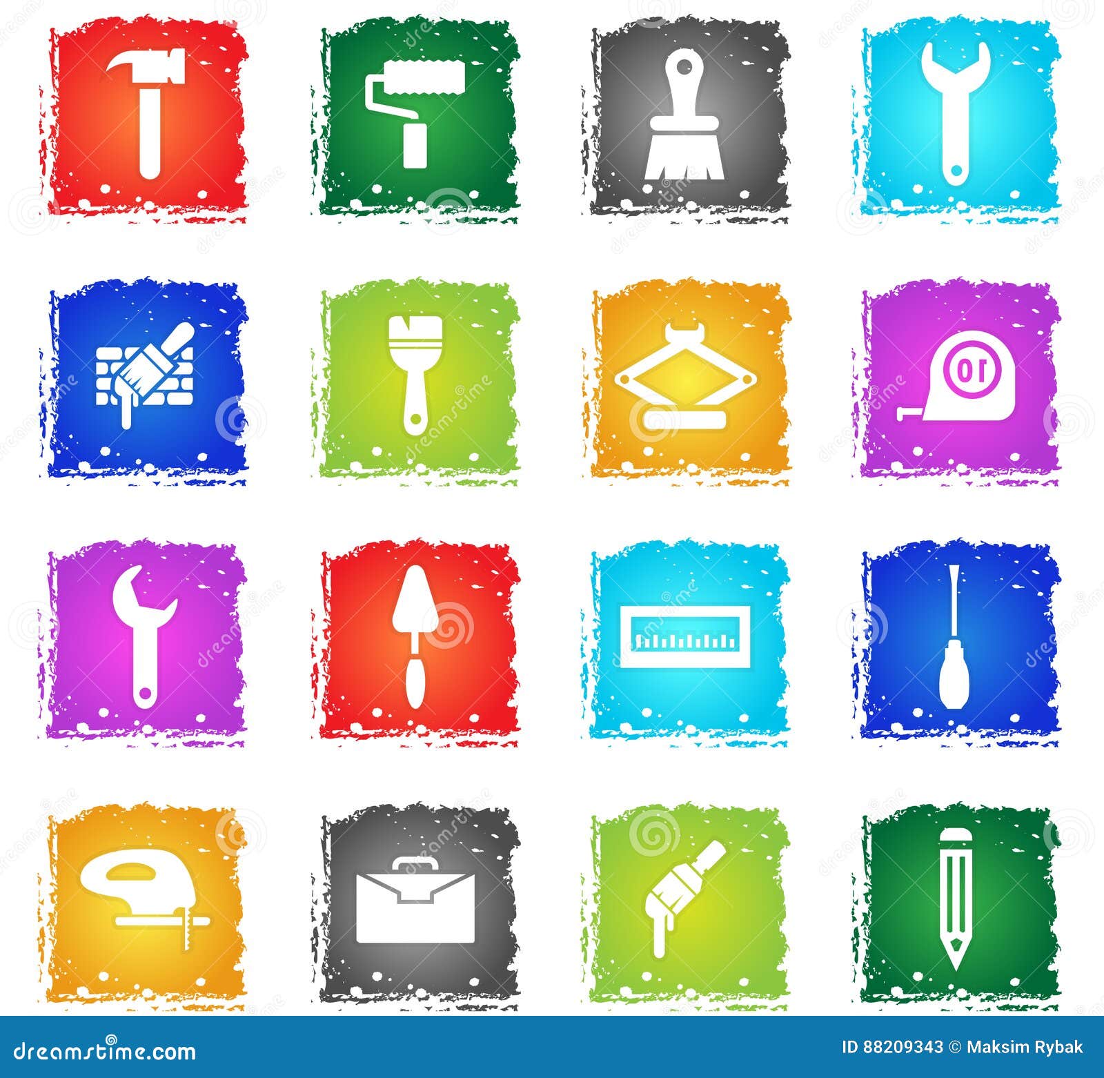 Work tools icon set stock vector. Illustration of symbol - 88209343