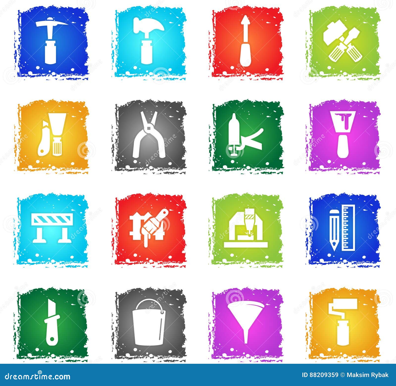 Work tools icon set stock vector. Illustration of icon - 88209359