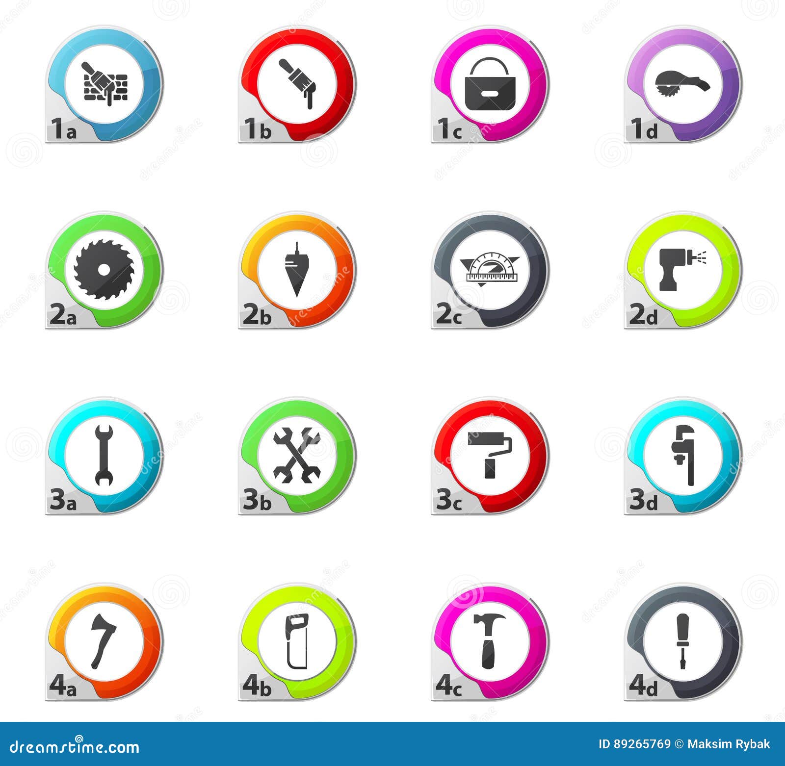 Work tools icons set stock illustration. Illustration of isolated ...