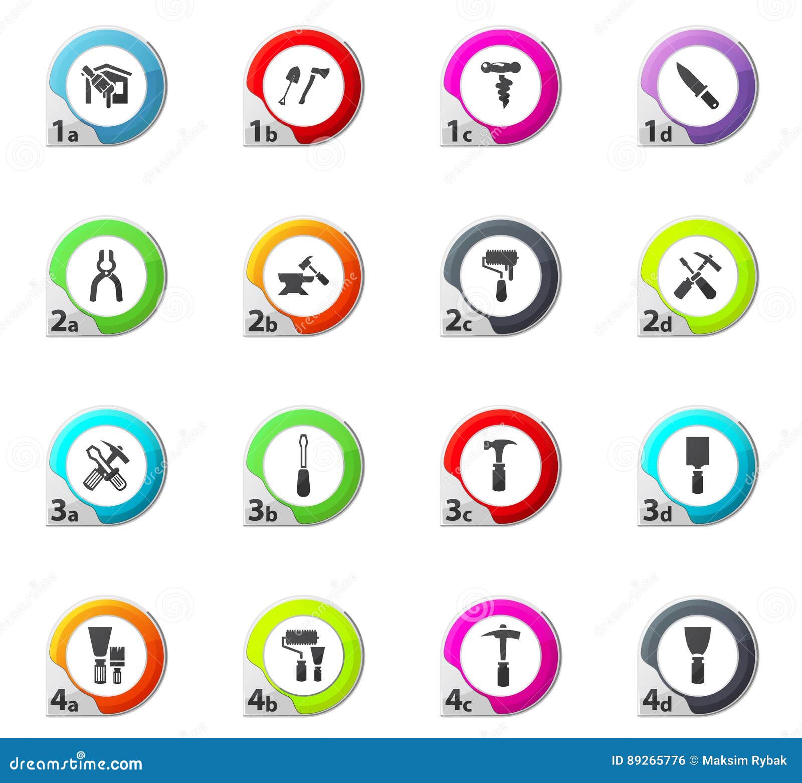 Work tools icons set stock illustration. Illustration of business ...