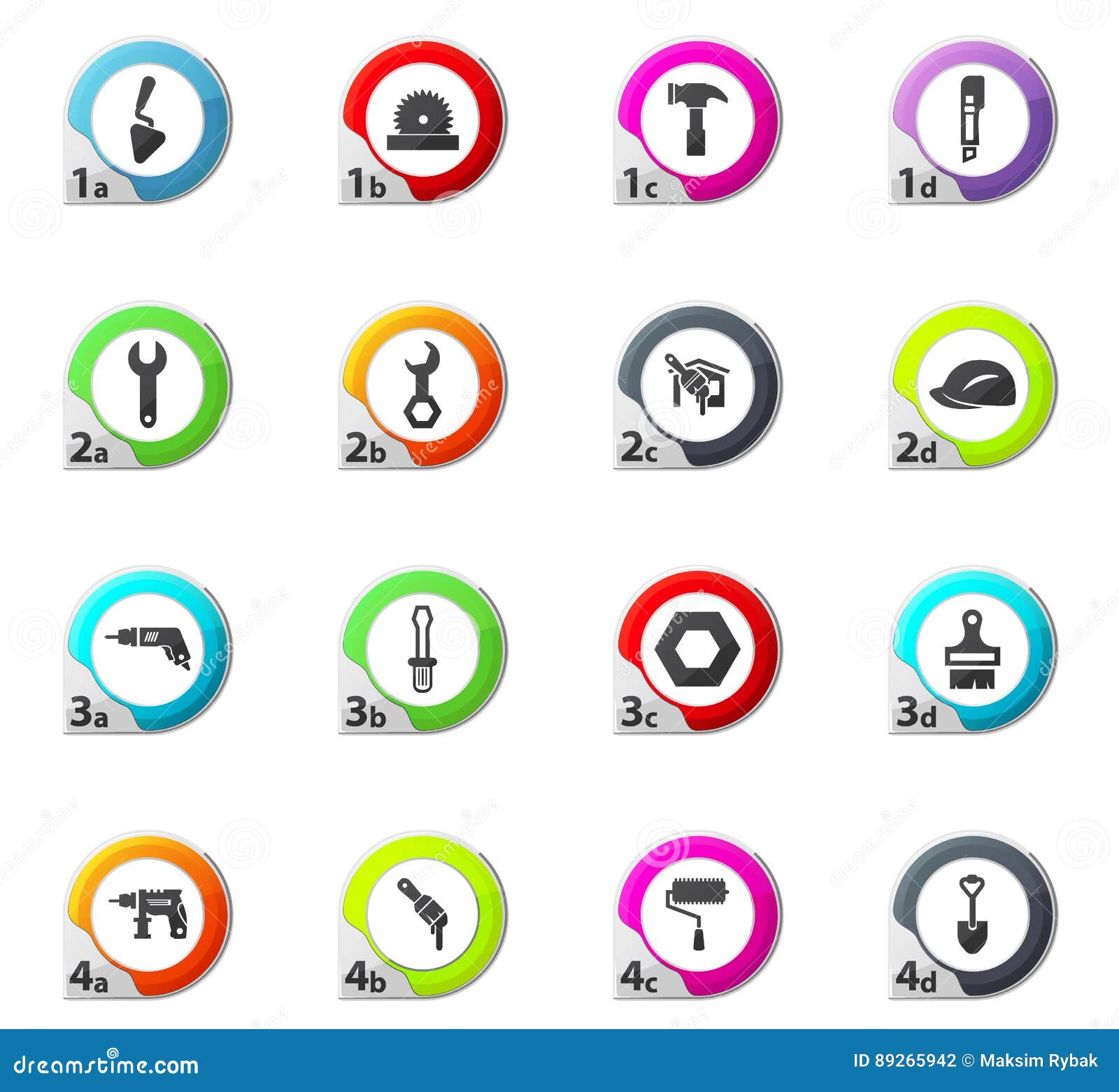 Work tools icons set stock illustration. Illustration of design - 89265942