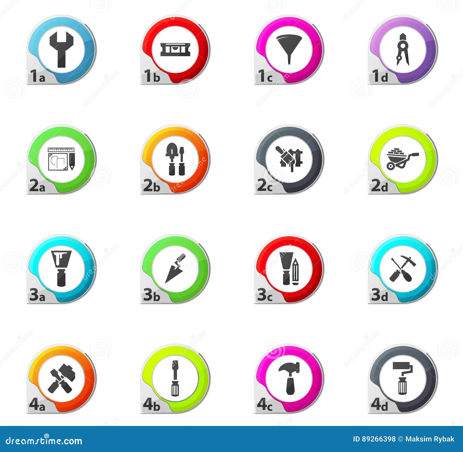 Work tools icons set stock illustration. Illustration of building ...