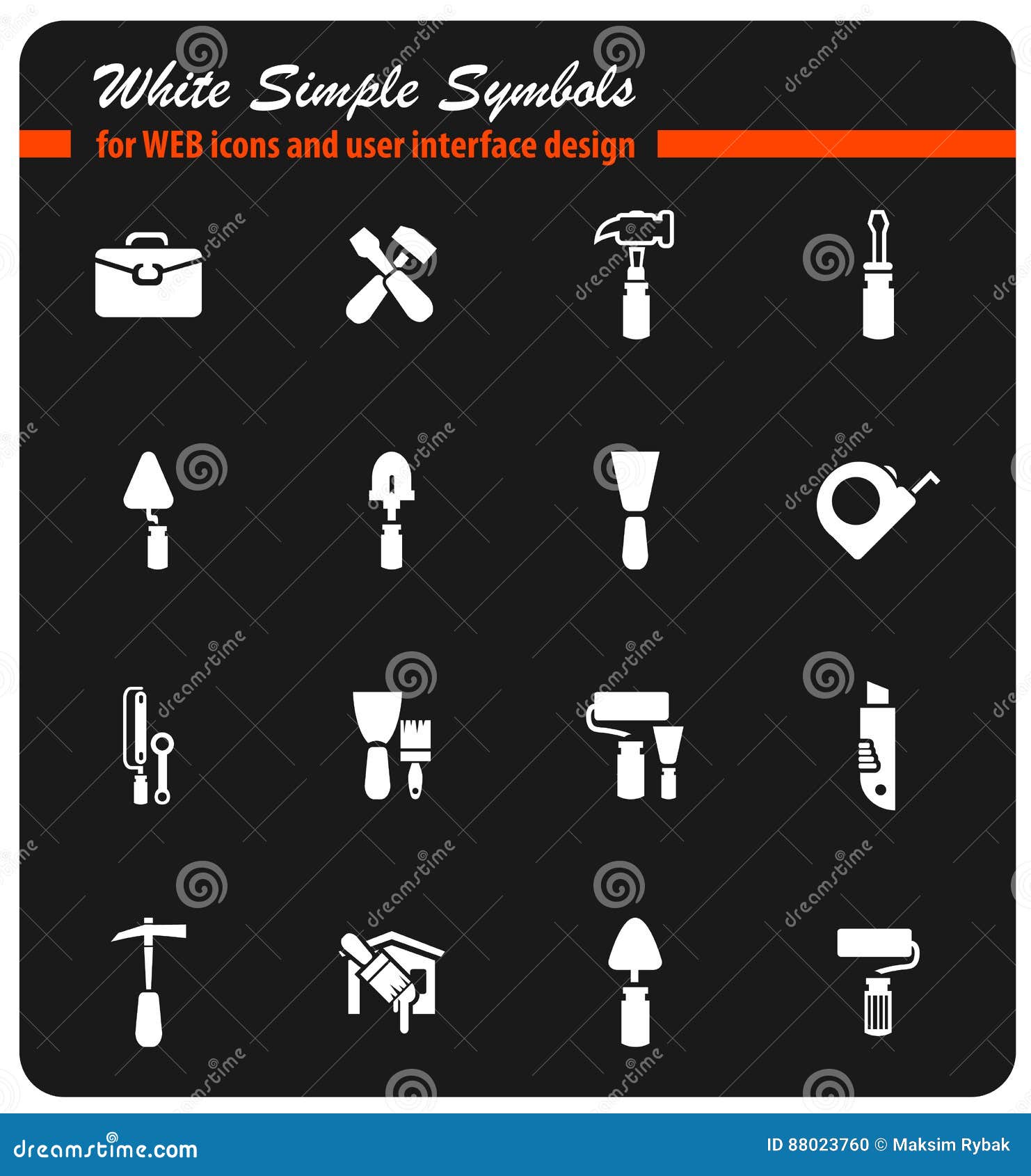 Work tools icons set stock vector. Illustration of painting - 88023760