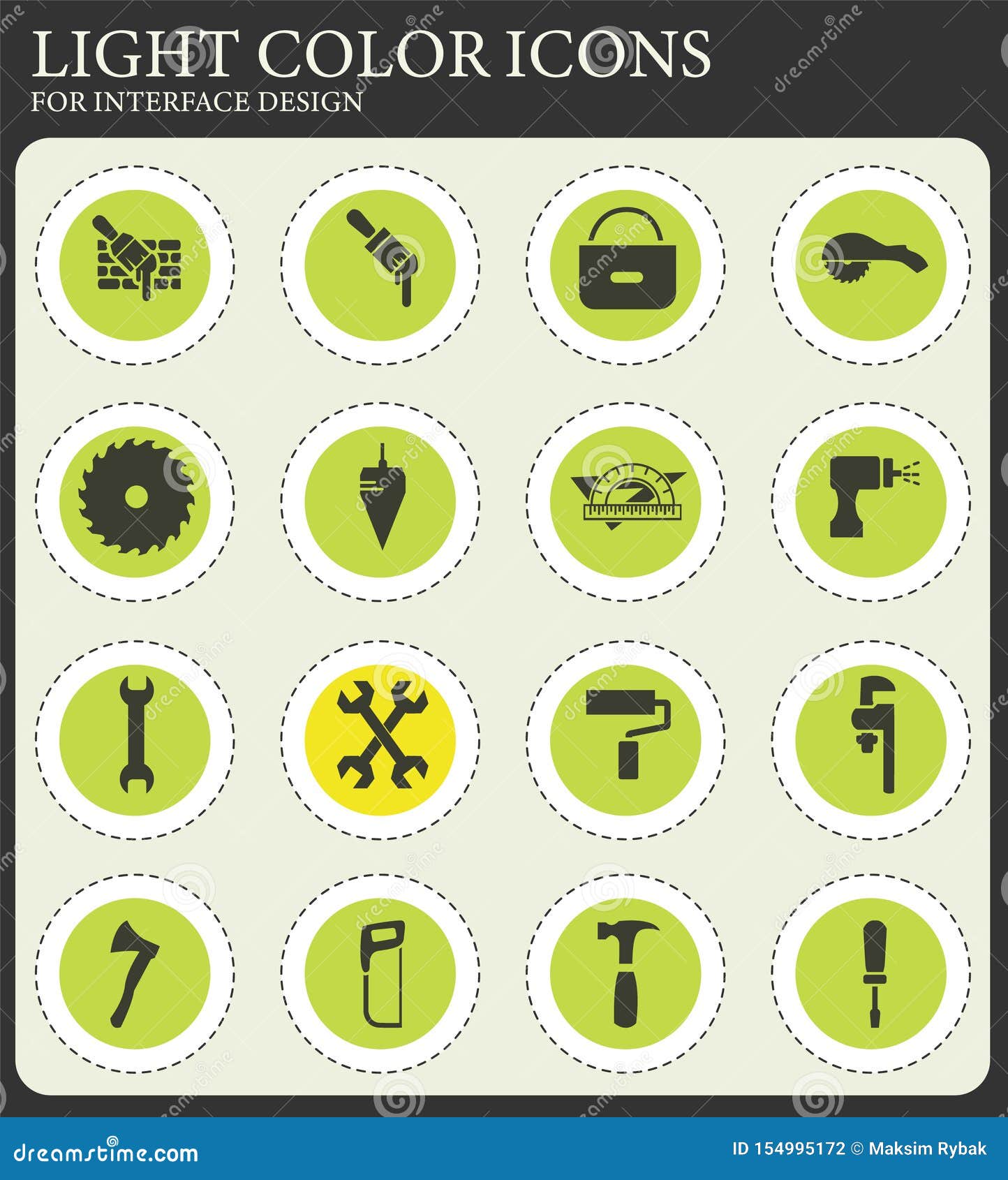 Work tools icons set stock vector. Illustration of symbol - 154995172