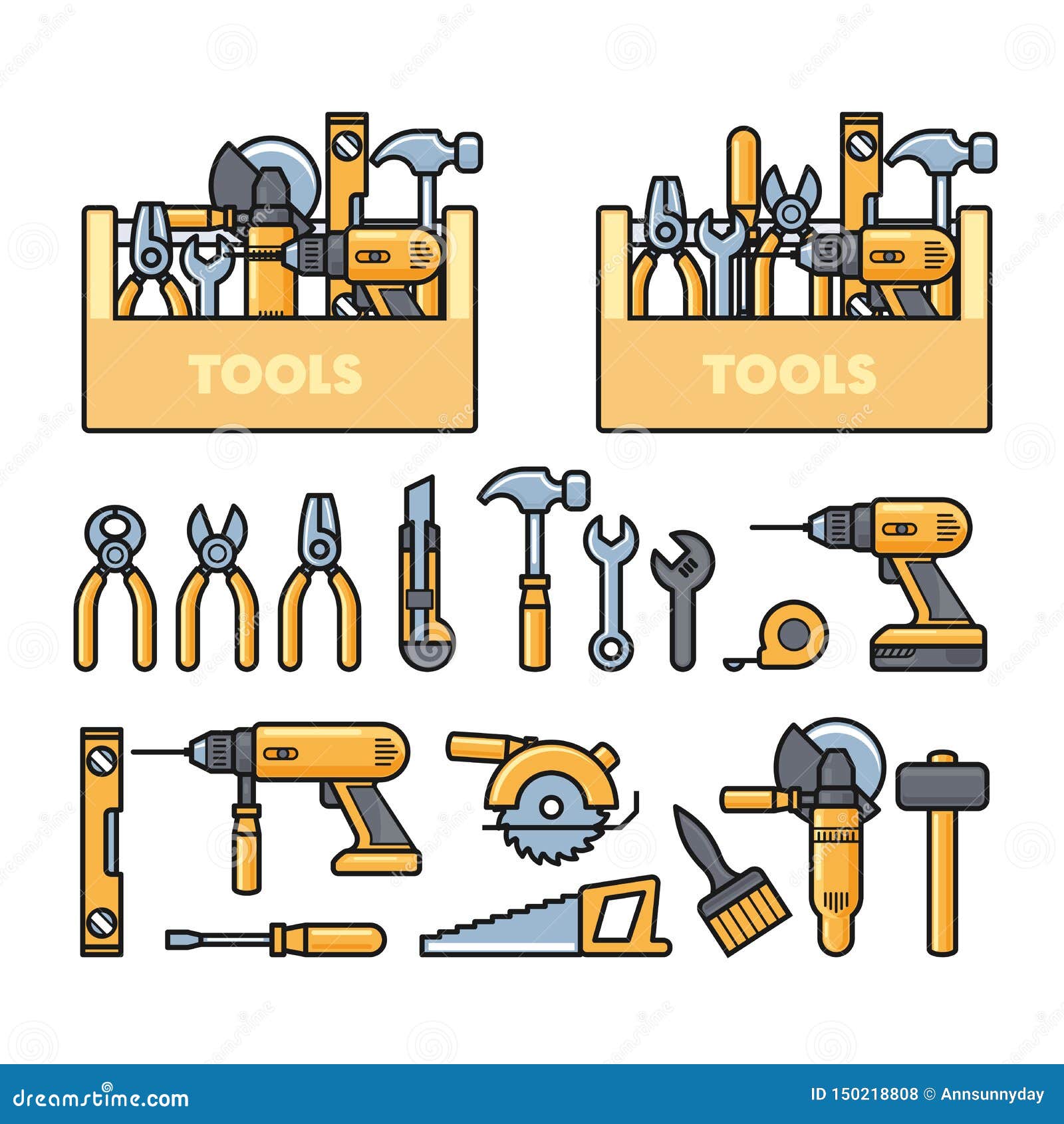 Work Tools Cartoon Vector | CartoonDealer.com #10771339