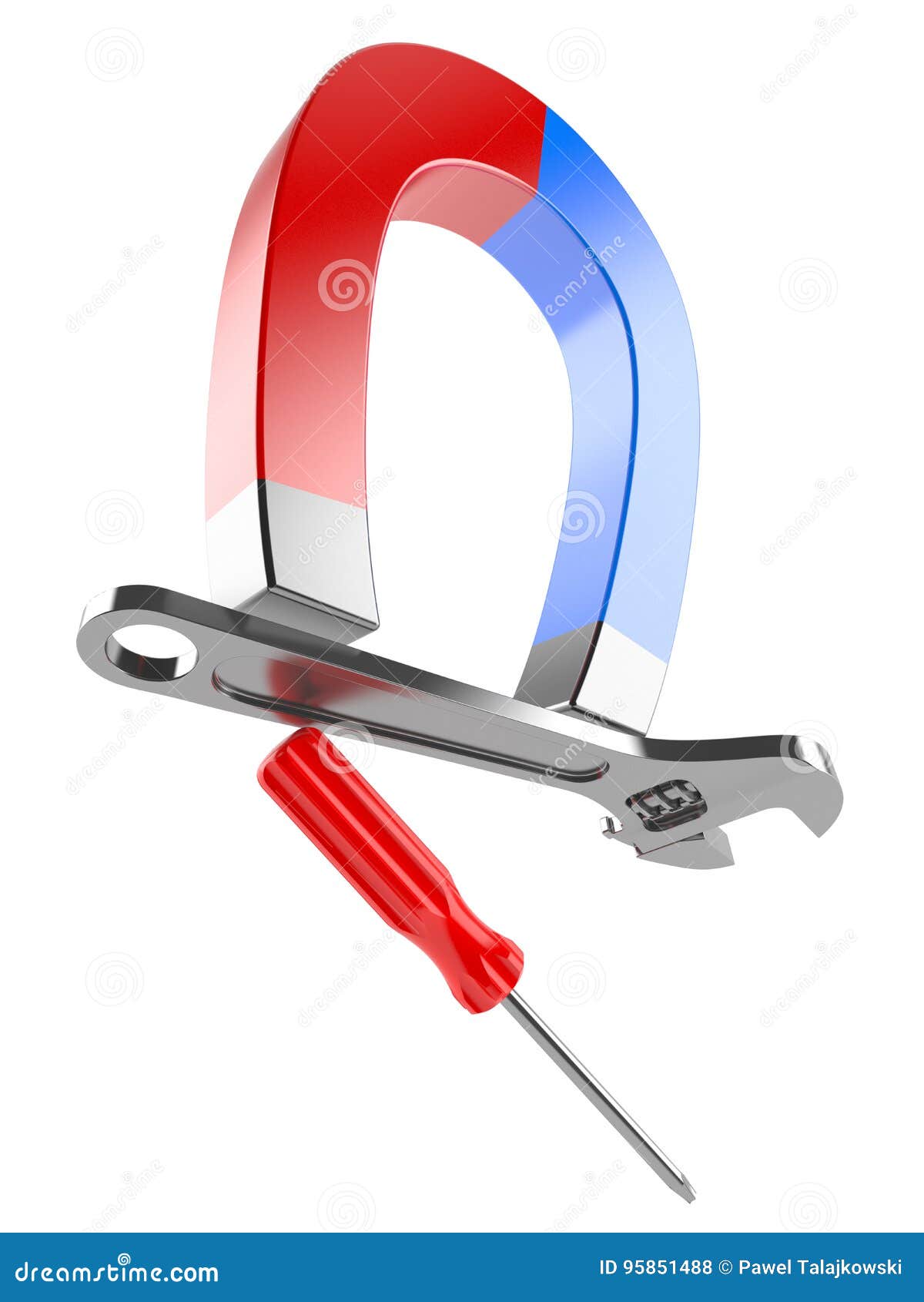 Work tools with magnet stock illustration. Illustration of work - 95851488