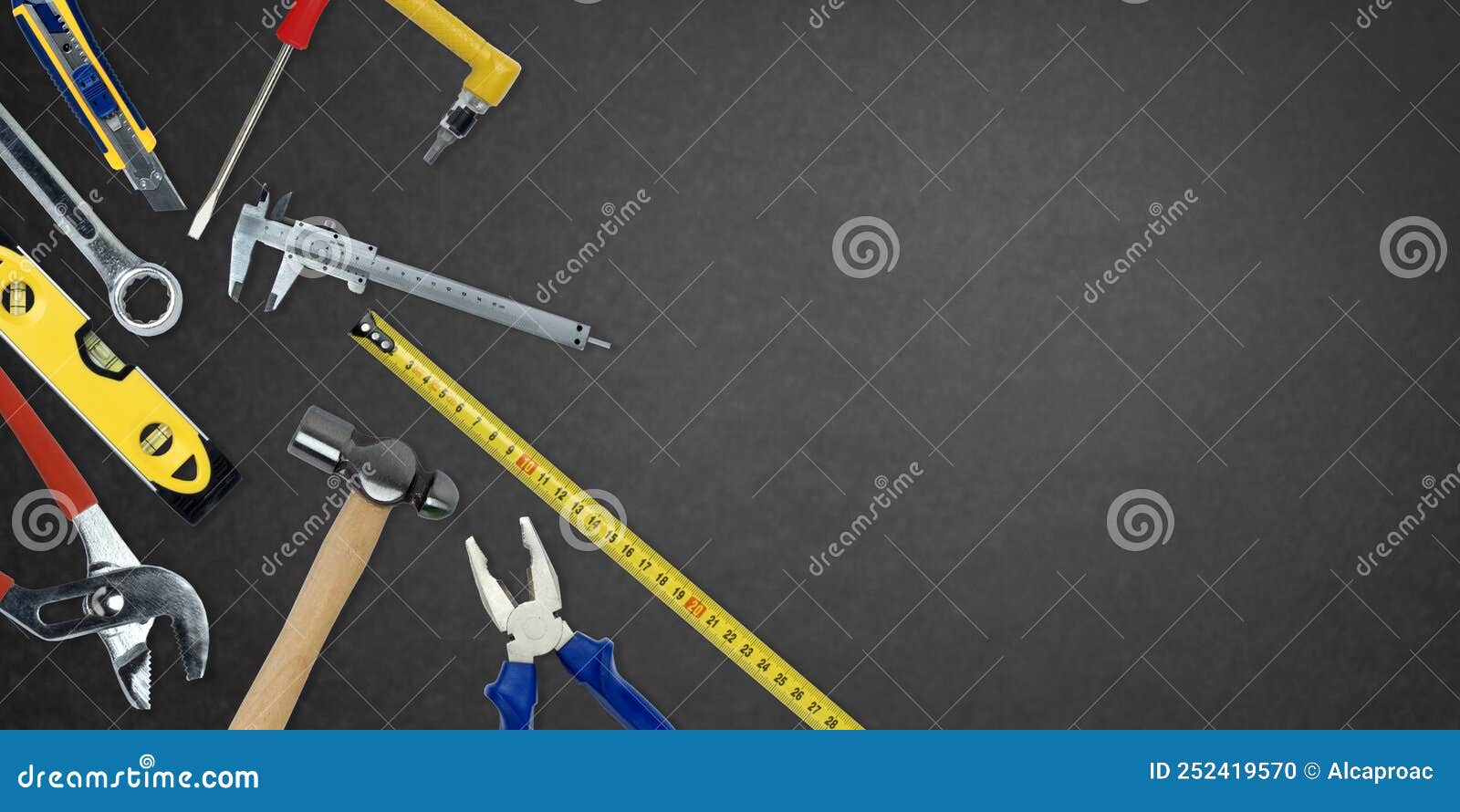 Work Tools Set stock photo. Image of hand, group, objects - 252419570