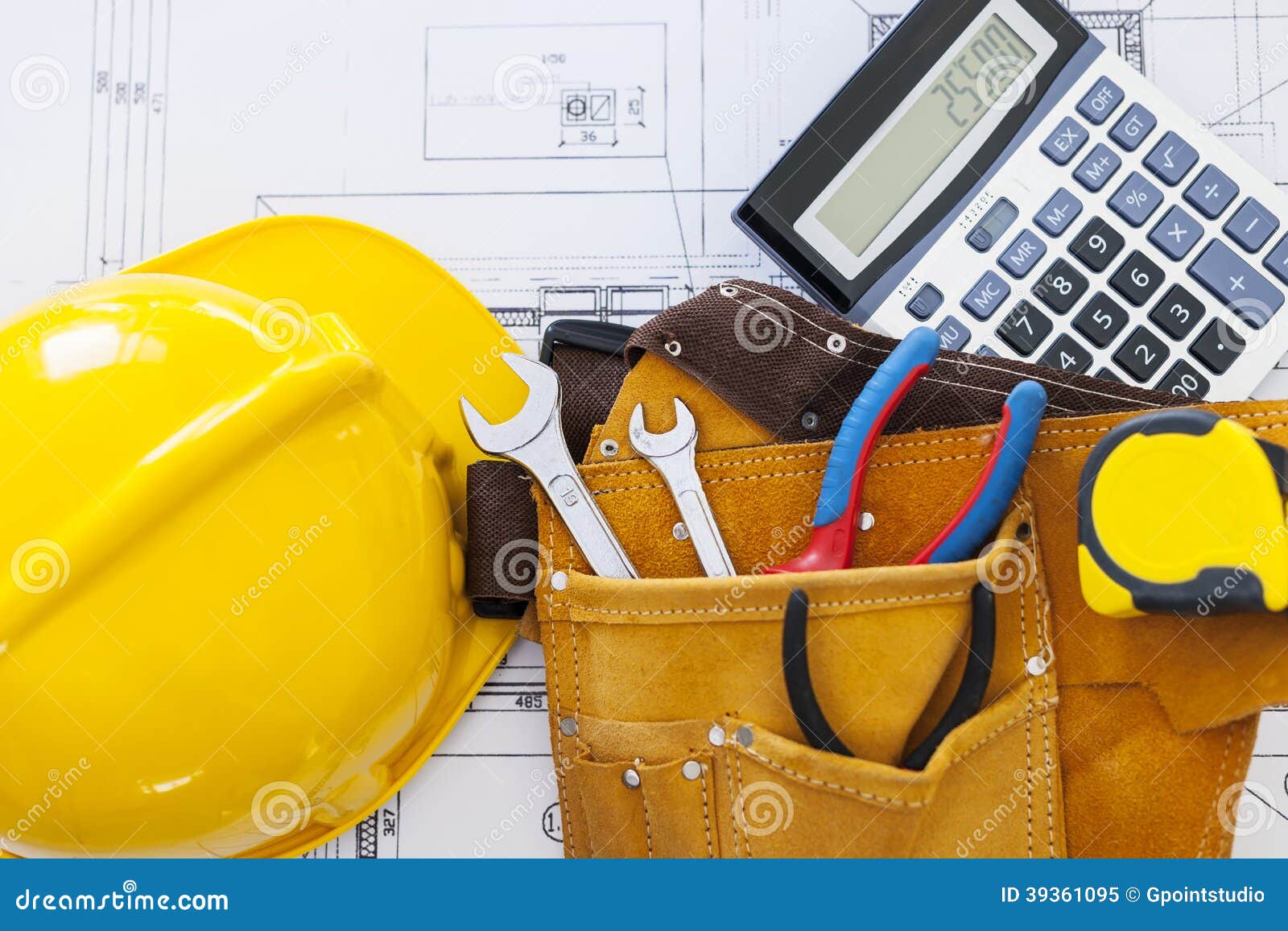 Work tools on table stock image. Image of workwear, hardhat - 39361095