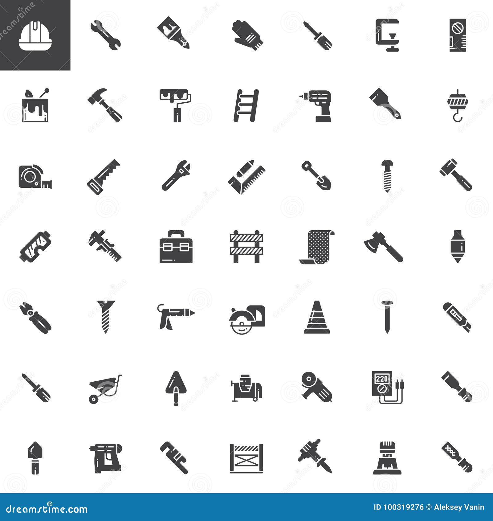 Work Tools Vector Icons Set Stock Vector - Illustration of engineer ...
