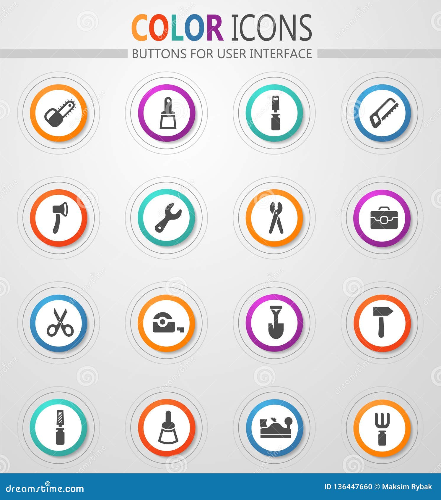 Work tools icons set stock vector. Illustration of group - 136447660