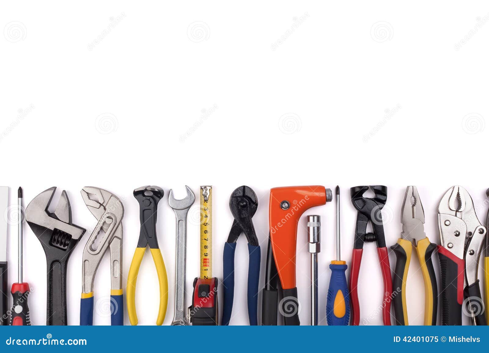 Work Tools on White Background. Stock Image - Image of employment ...