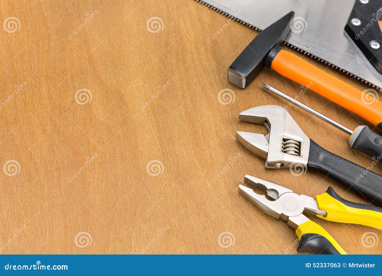 Work Tools on Wood Background Stock Image - Image of house, equipment ...
