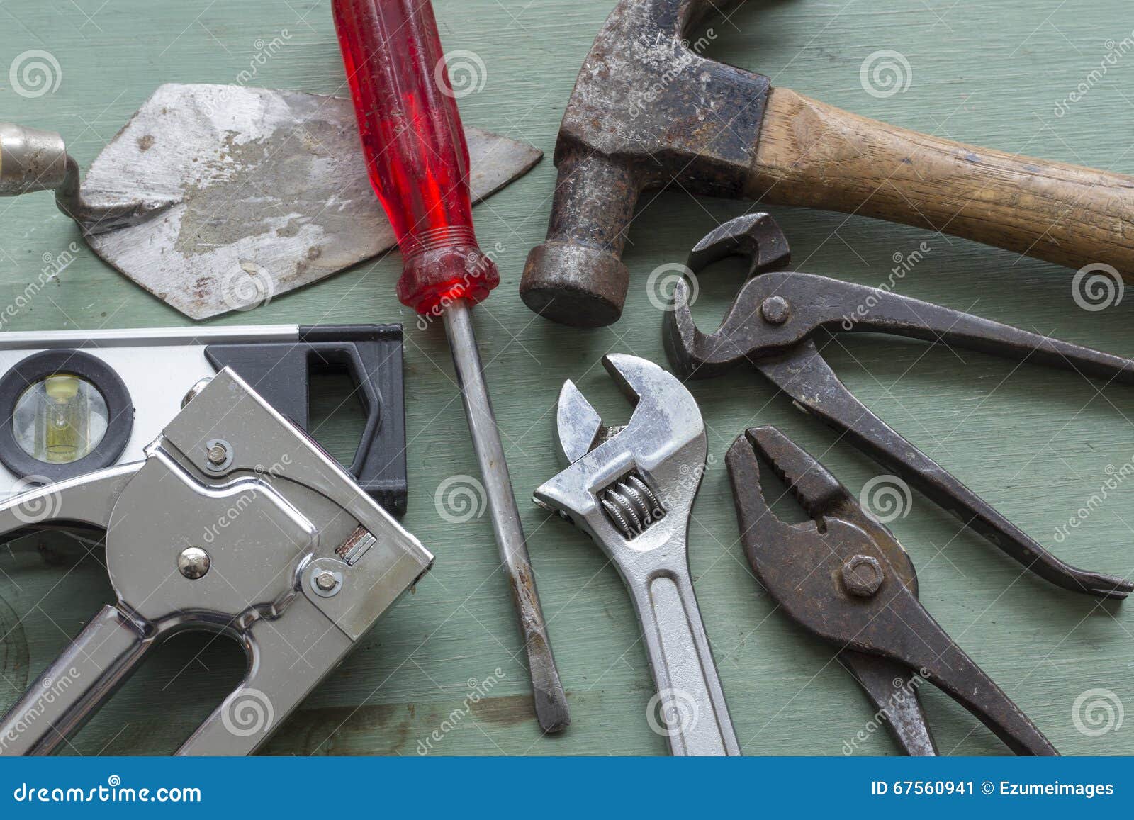 Work Tools Worn stock image. Image of wood, ruler, grunge - 67560941