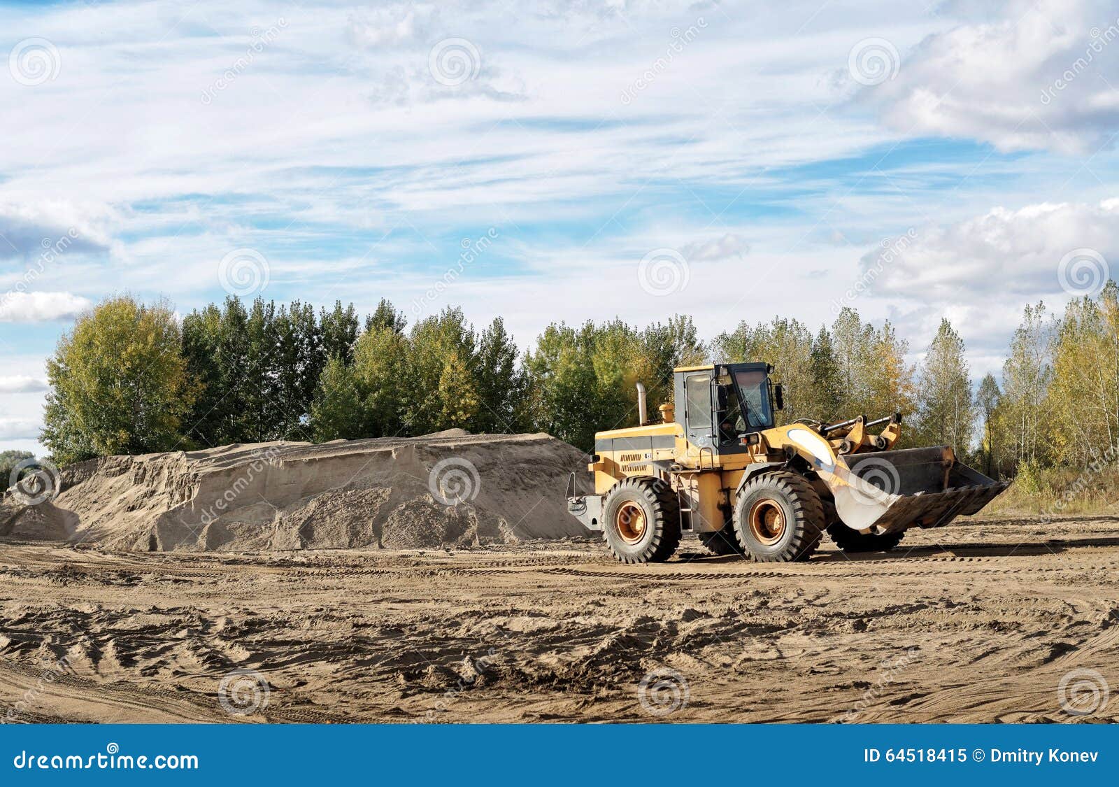 The Work of the Tractor in a Sand Pit Stock Image - Image of sand ...
