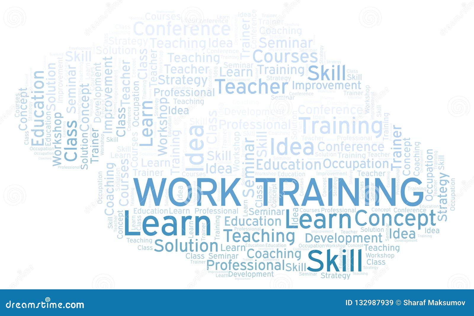 Work Training word cloud stock illustration. Illustration of coaching ...